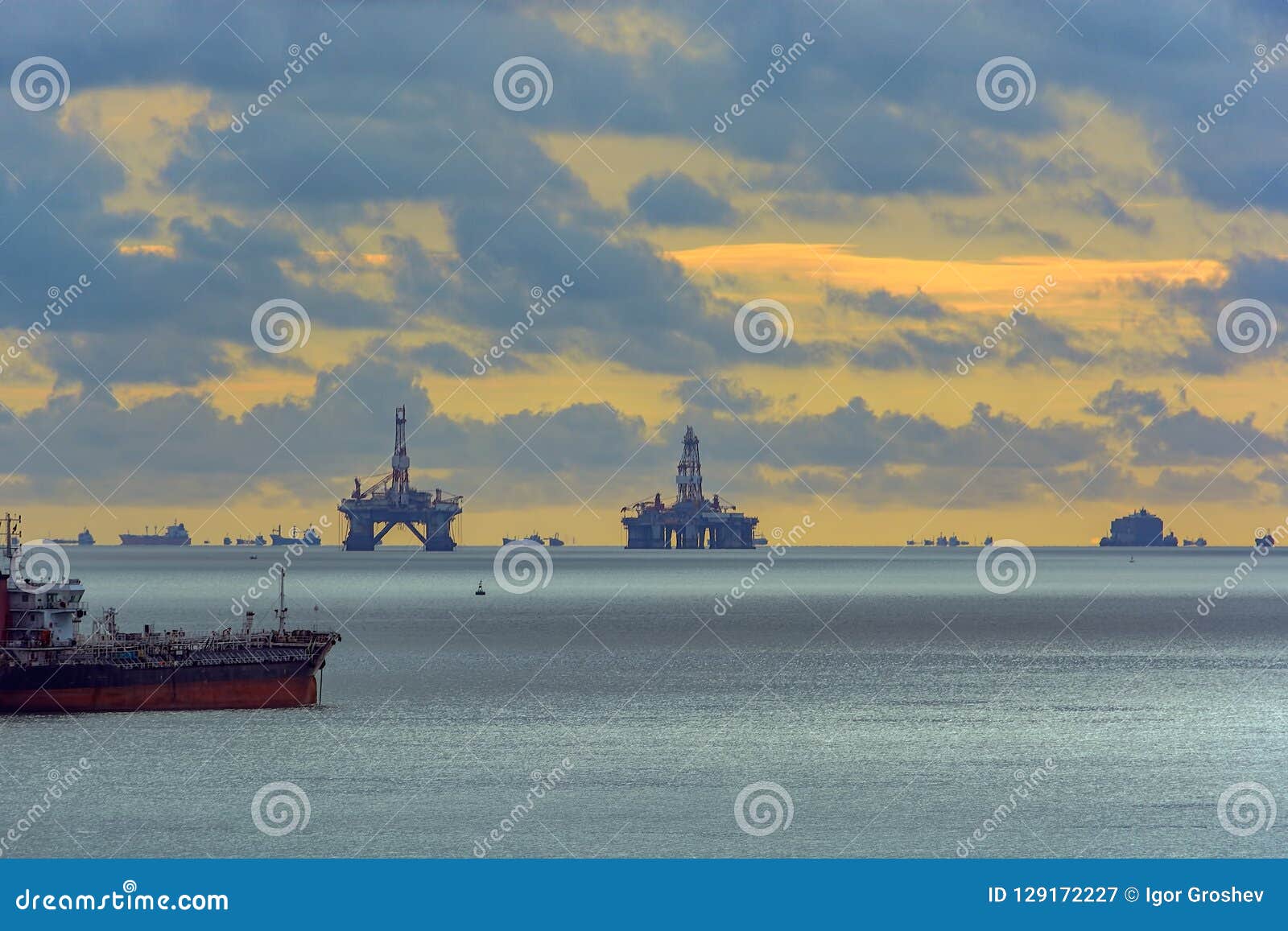 Offshore Drilling rigs stock image. Image of equipment - 129172227