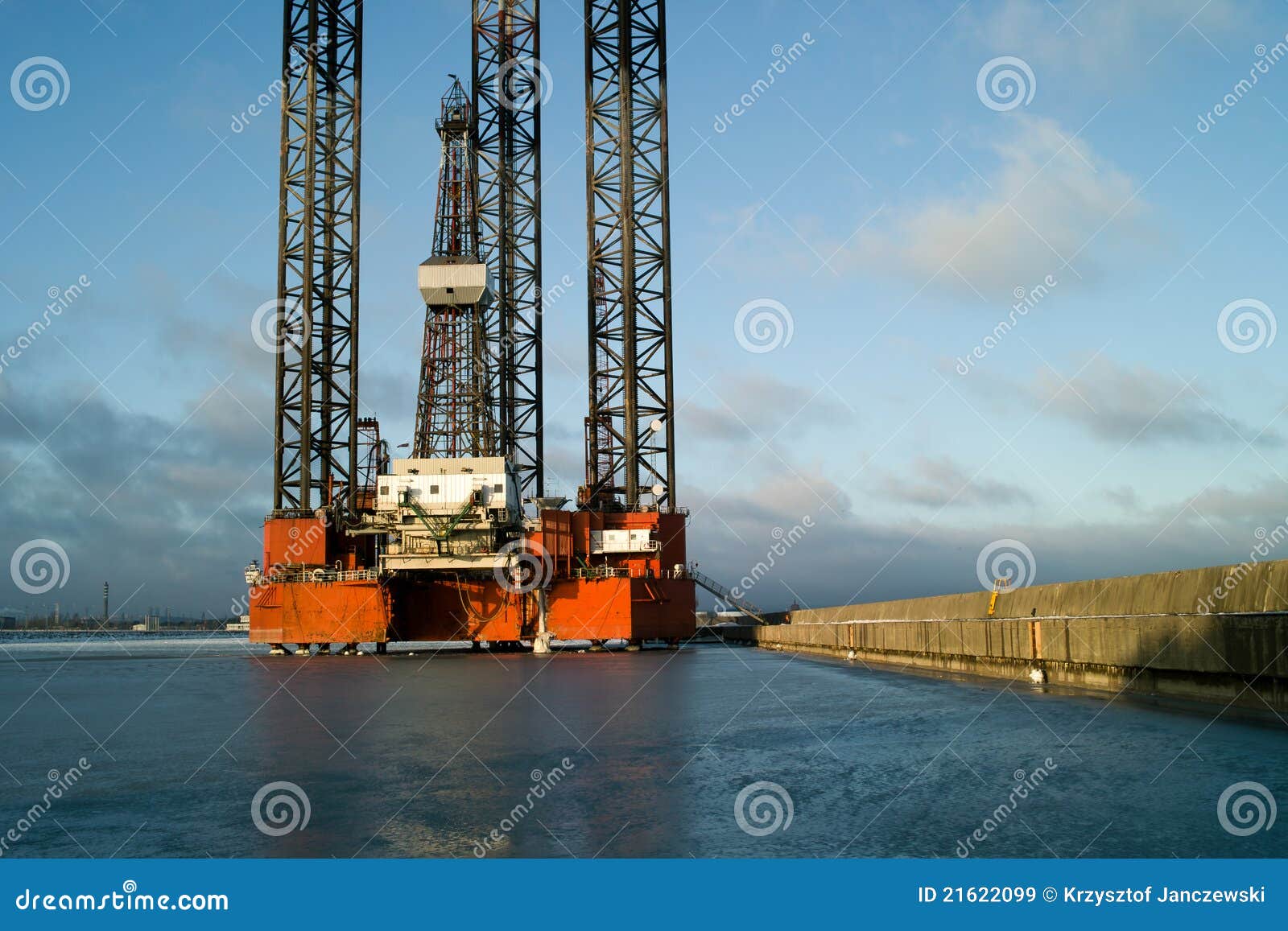 Offshore Drilling in Winter. Stock Image - Image of gdansk, winter ...