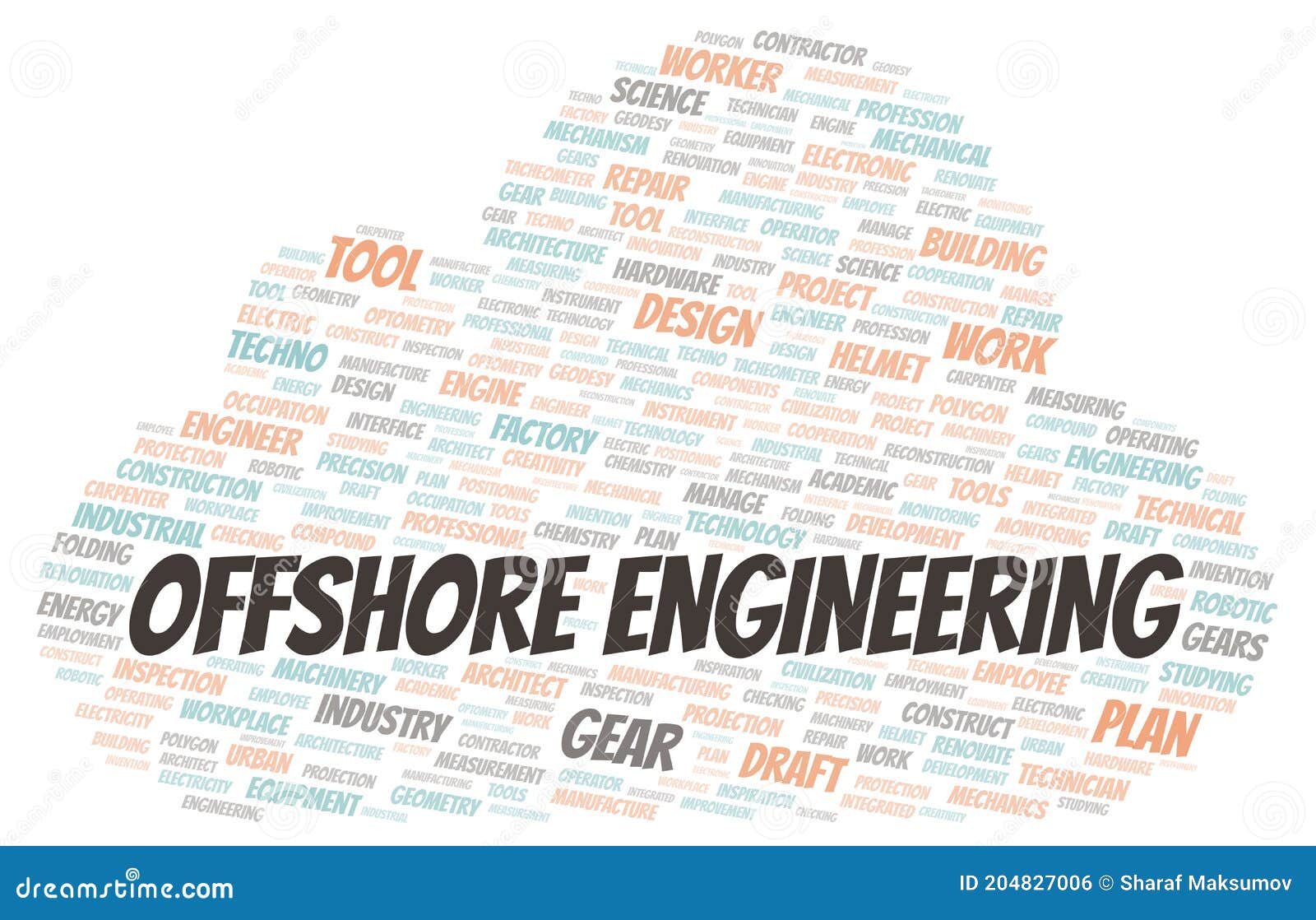 Offshore Rig With Big Typography Text Movie Poster Style Cartoon Vector ...