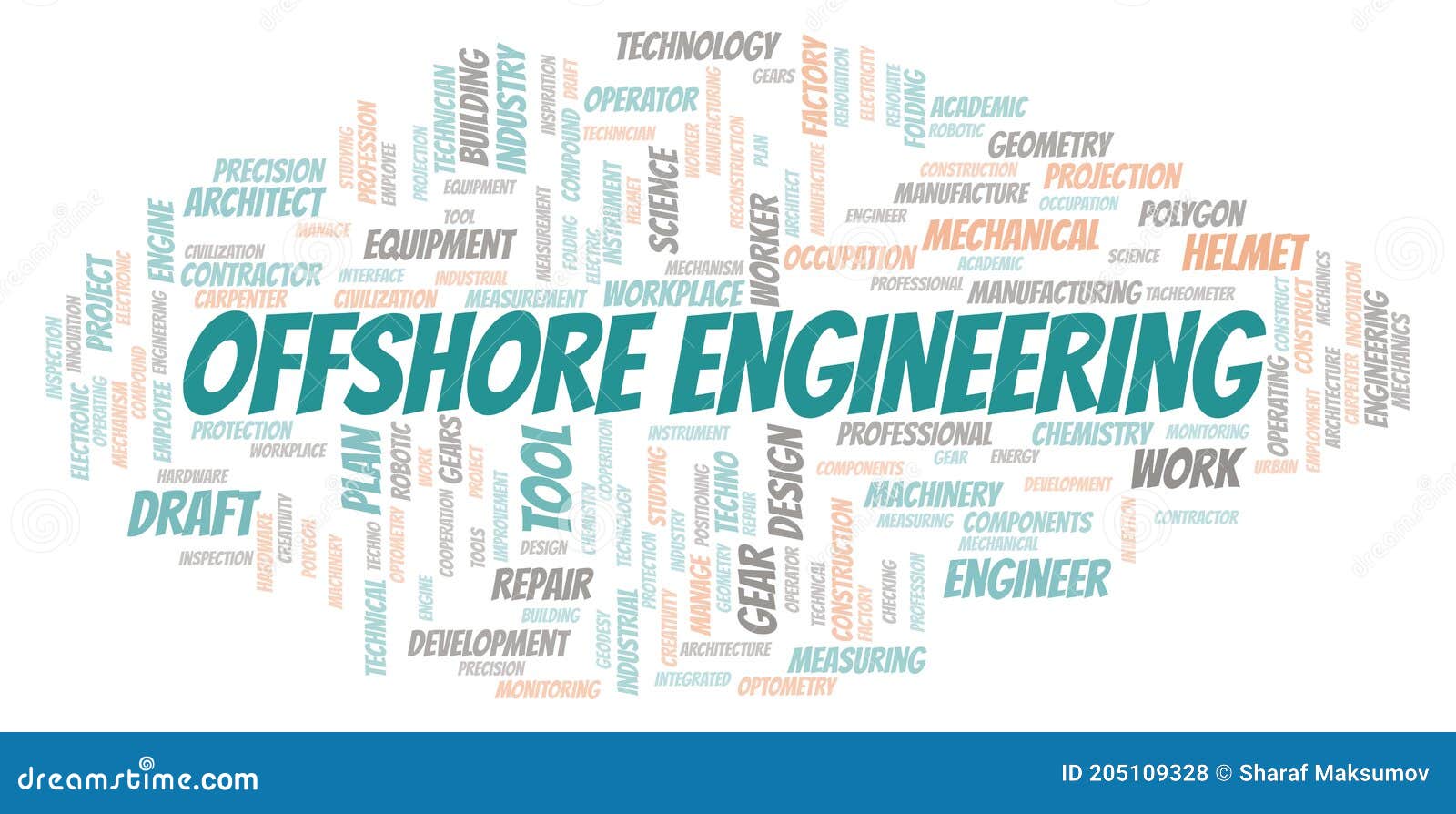 Offshore Rig With Big Typography Text Movie Poster Style Cartoon Vector ...