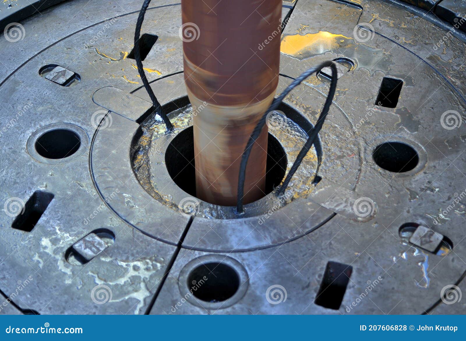Offshore Exploration, a Drill Pipe Extends through the Drill Deck into ...