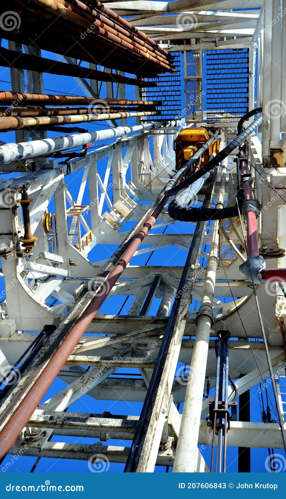 Offshore Exploration, a Drill Rig Extends through the Drill Deck into ...