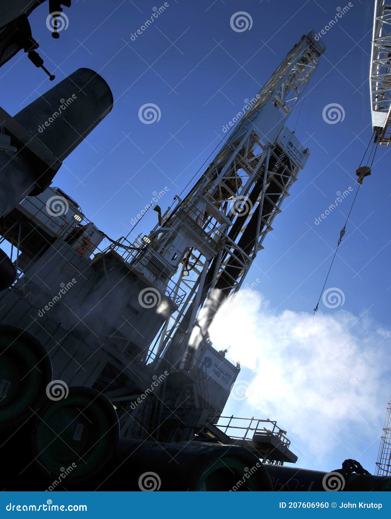During Oil And Gas Exploration Pipes Are Laid On The Drilling Floor Of ...