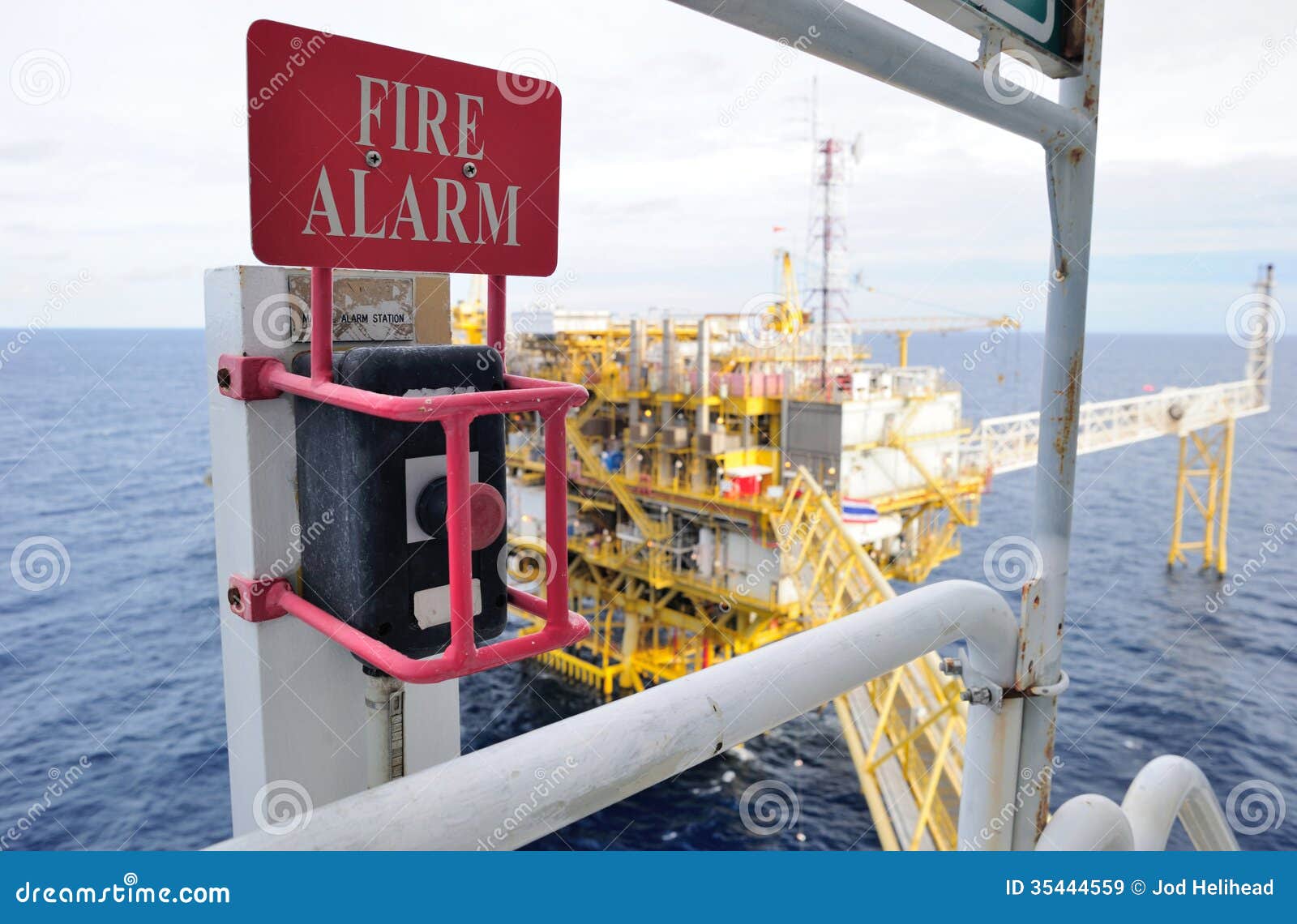 Offshore fire alarm stock image. Image of flag, oilrig - 35444559