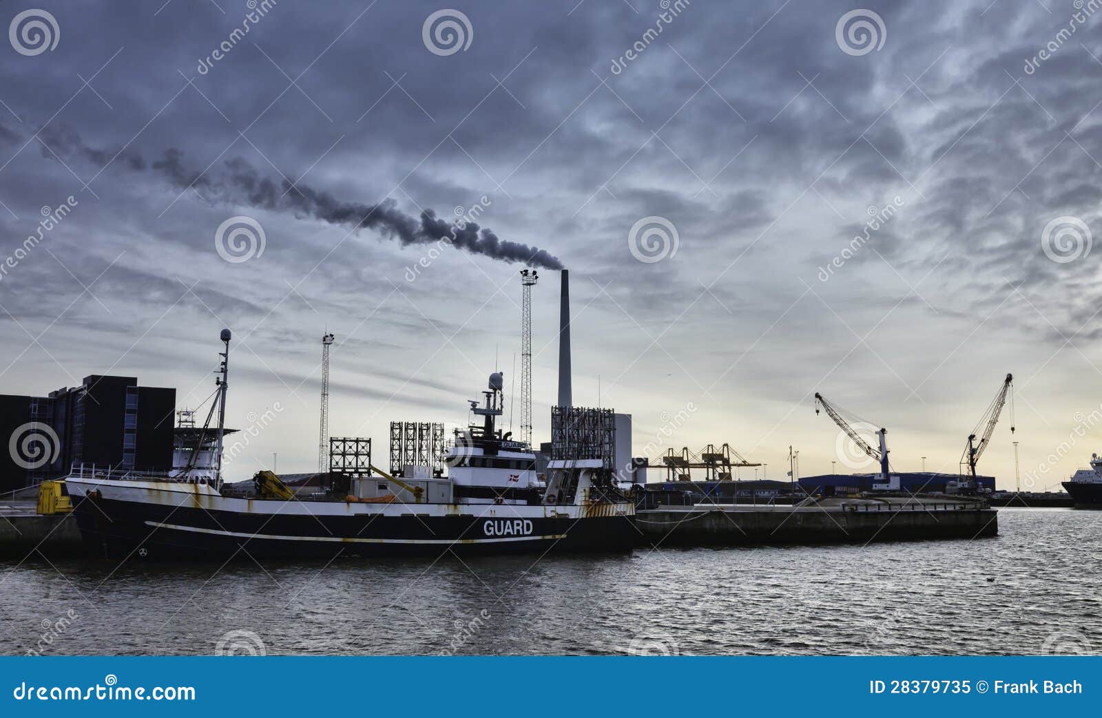 Offshore Harbor in Esbjerg, Denmark Stock Image - Image of port ...