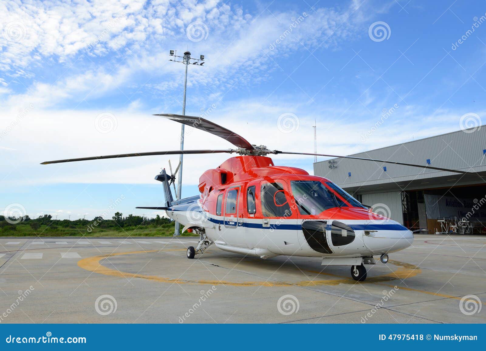 Offshore Helicopter Park at the Apron Stock Photo - Image of airport ...