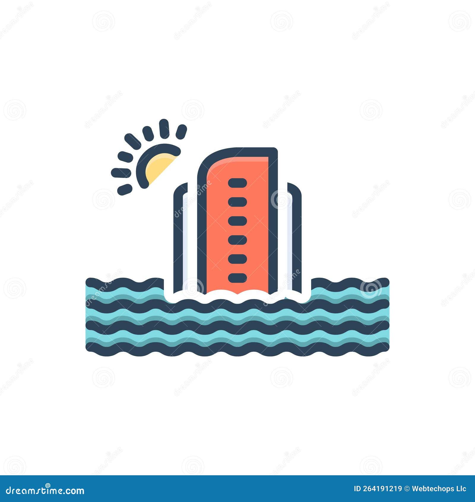 Color Illustration Icon for Offshore, Water and Ray Stock Vector ...