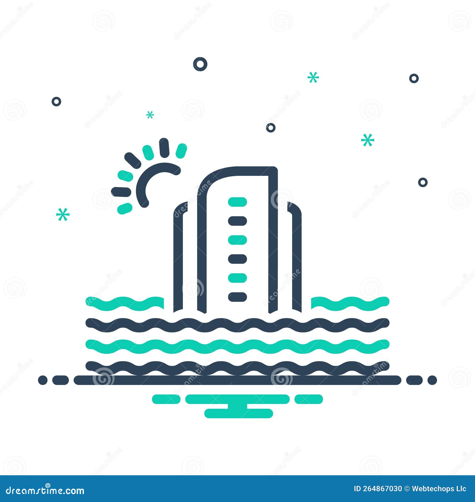 Mix Icon for Offshore, Water and Ray Stock Illustration - Illustration ...
