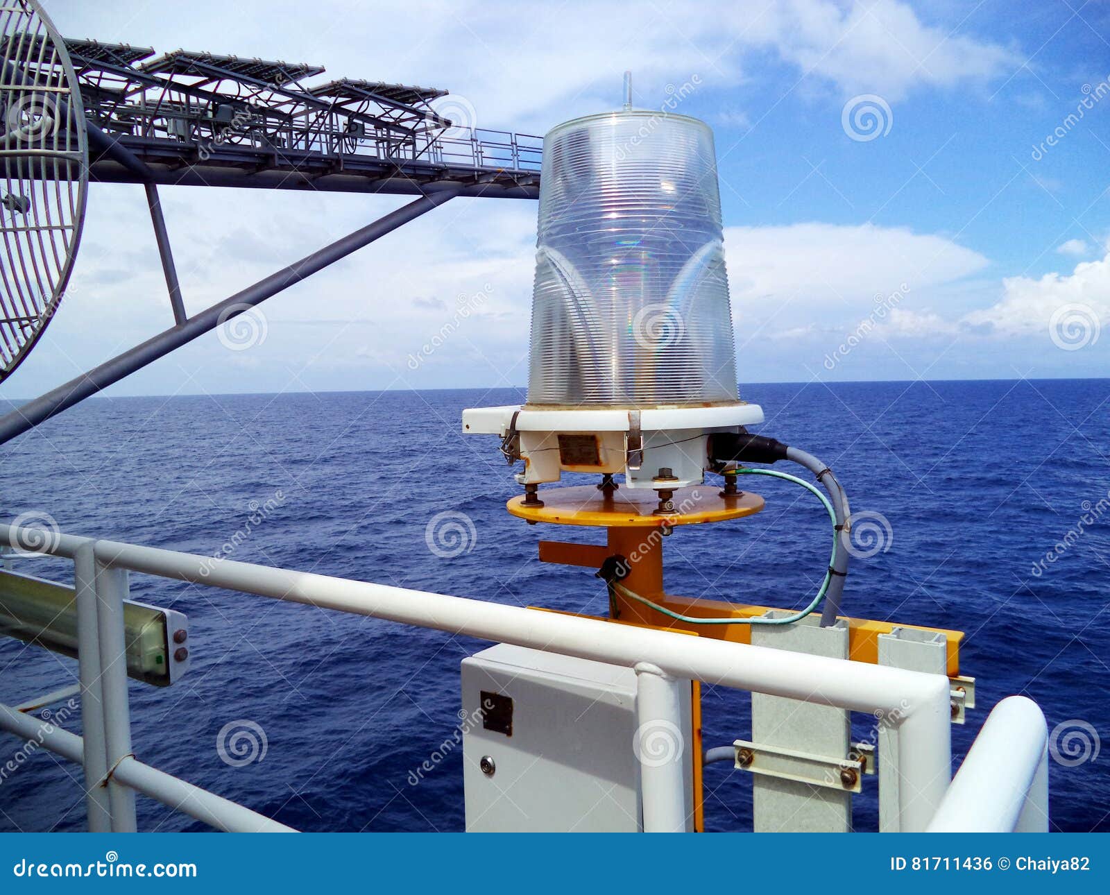 Navigation Aid On The Platform In Offshore, Signal In Marine, Light To ...