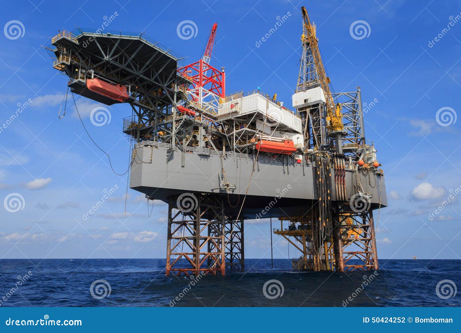 Offshore Jack Up Rig And The Production Platform Royalty-Free Stock ...