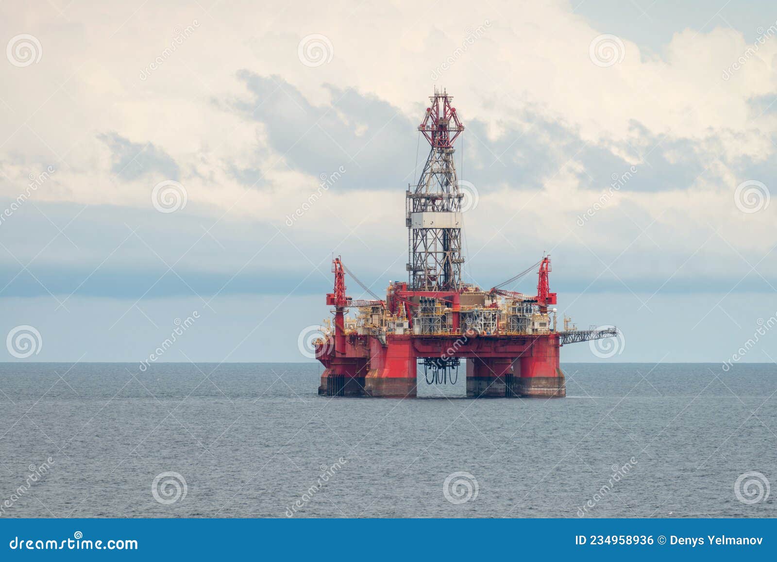Offshore Jack Up Rig in the Middle of Sea Stock Photo - Image of deep ...