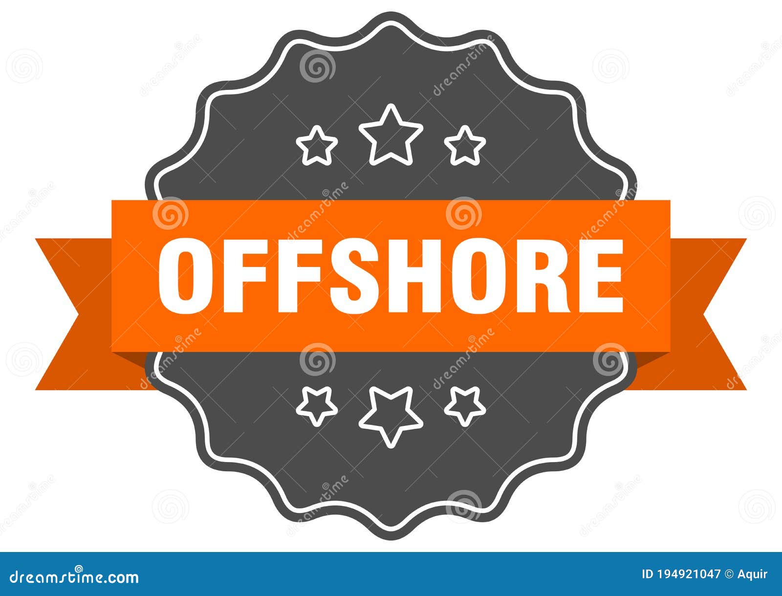 Offshore label stock vector. Illustration of round, emblem - 194921047