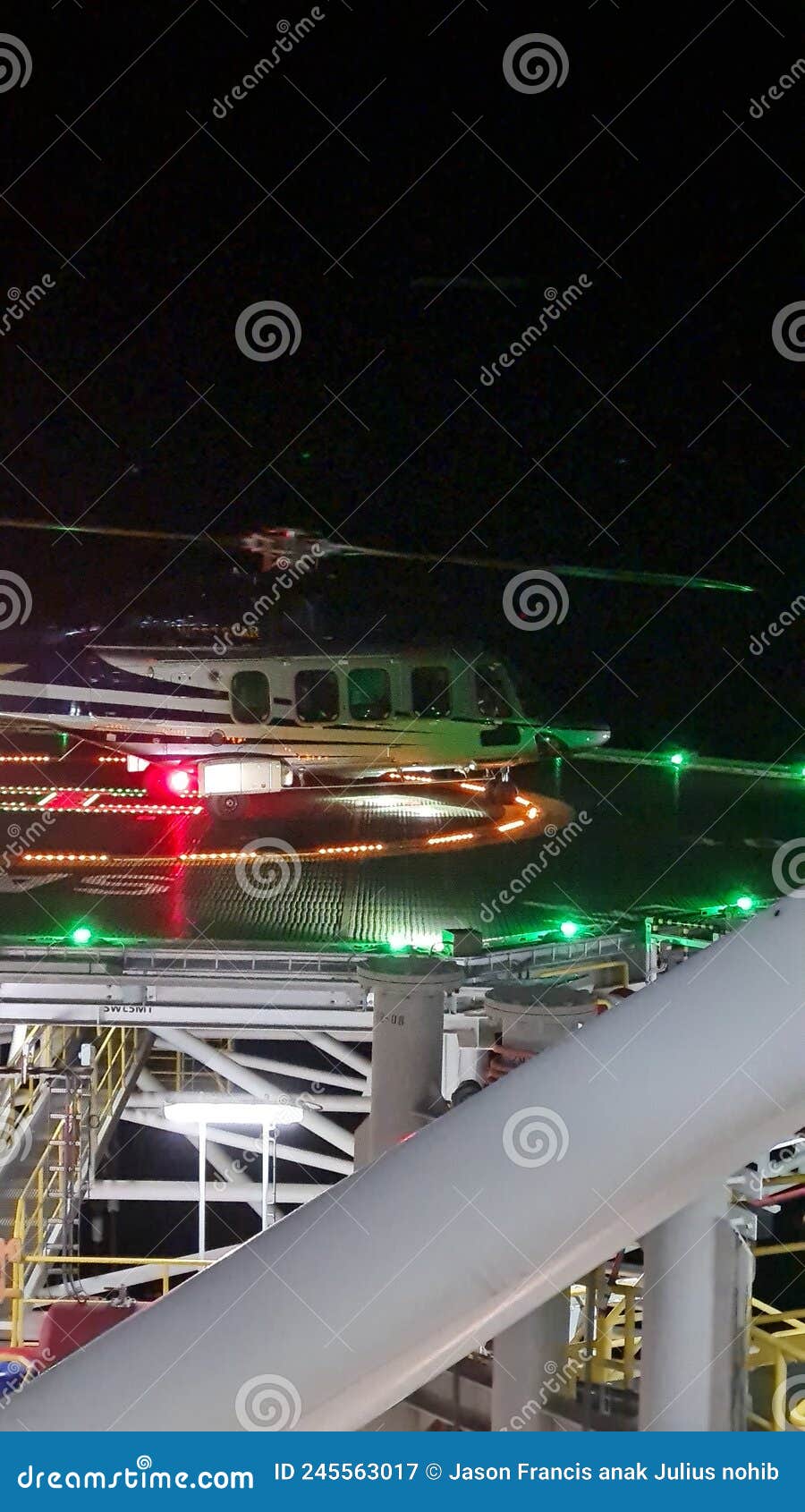 Oil & Gas Drilling Rig Platform Chopper Crew Change Editorial ...