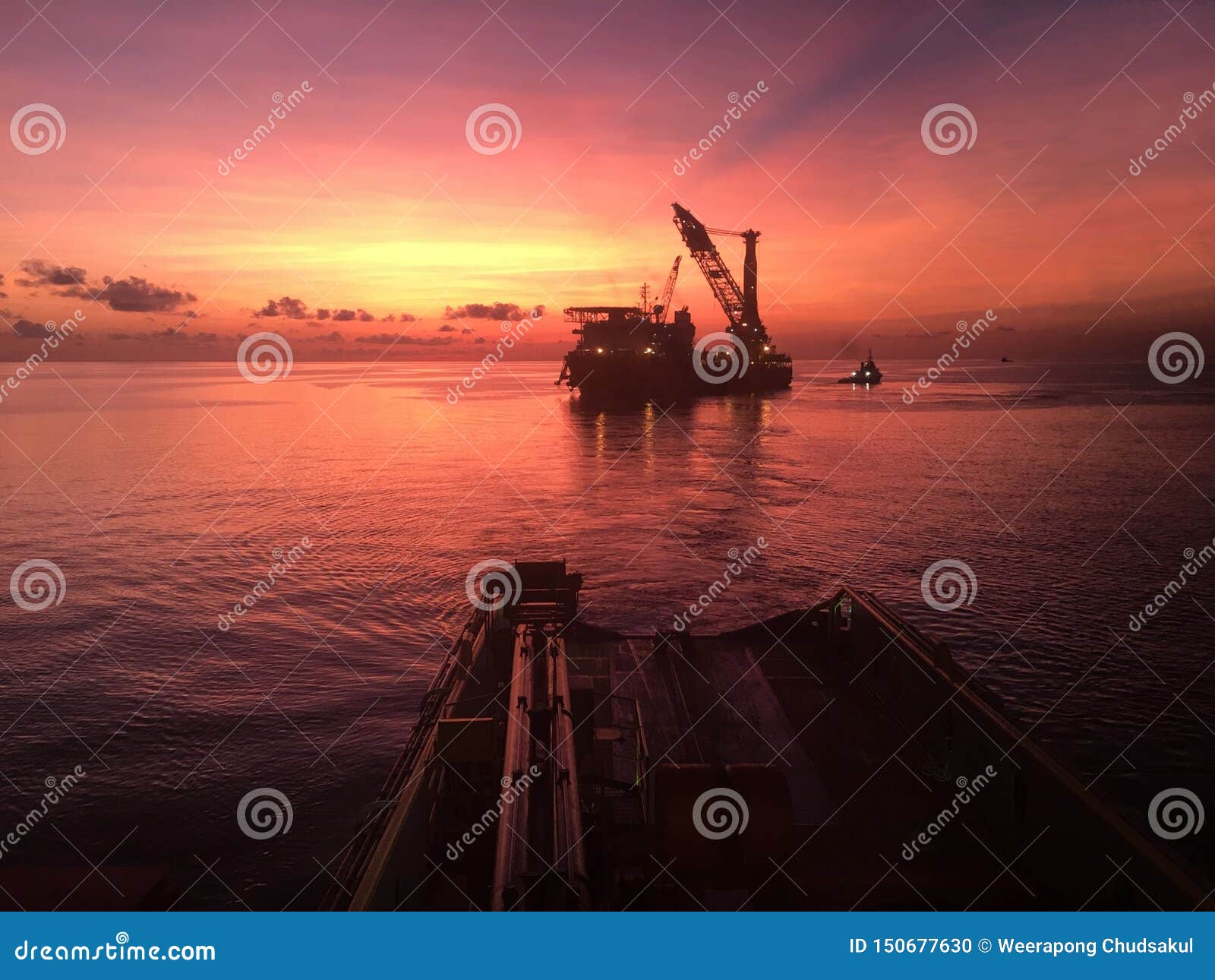 Offshore life stock photo. Image of seaman, life, barge - 150677630