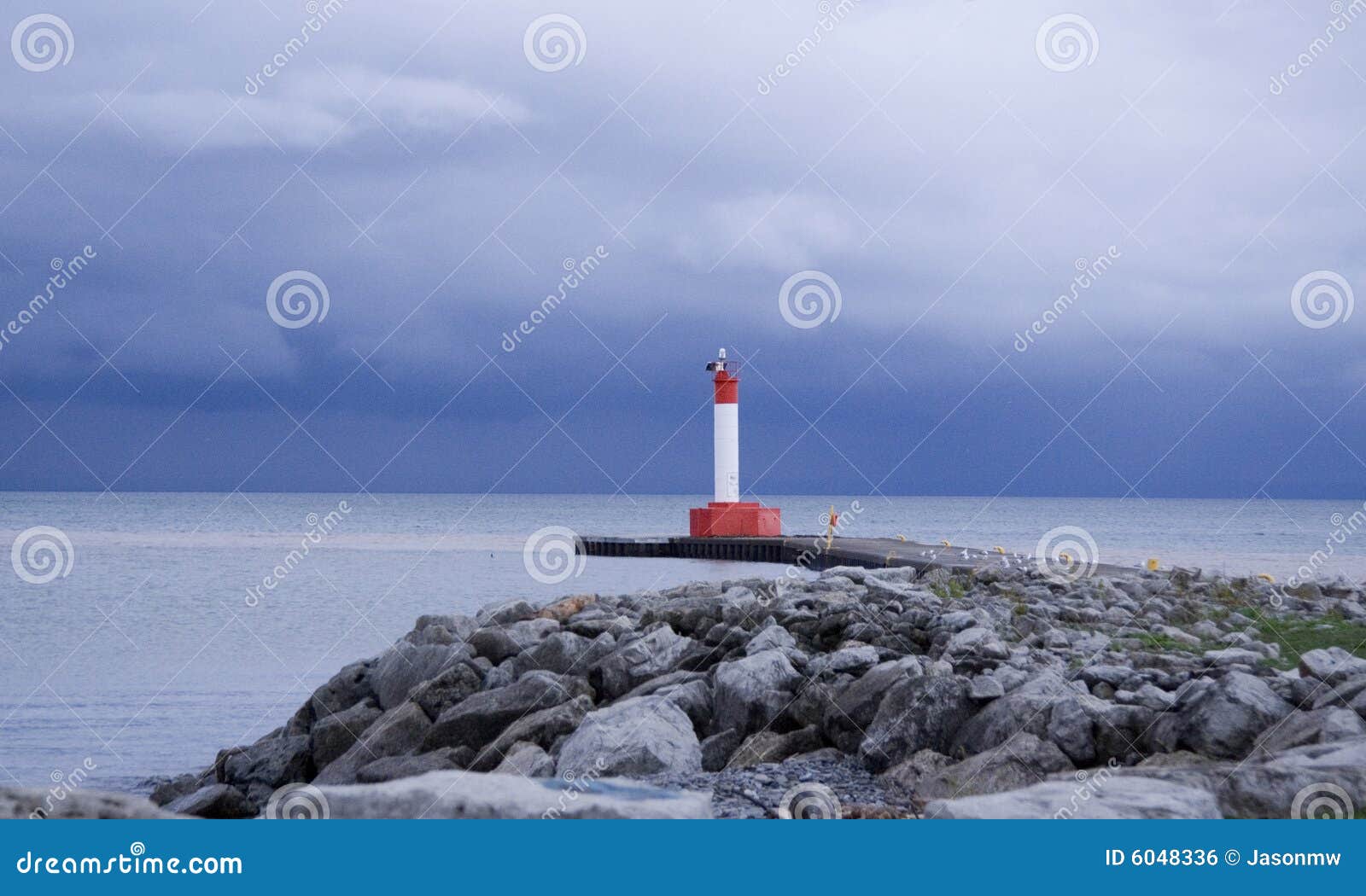 Offshore Lighthouse stock photo. Image of dark, protection - 6048336