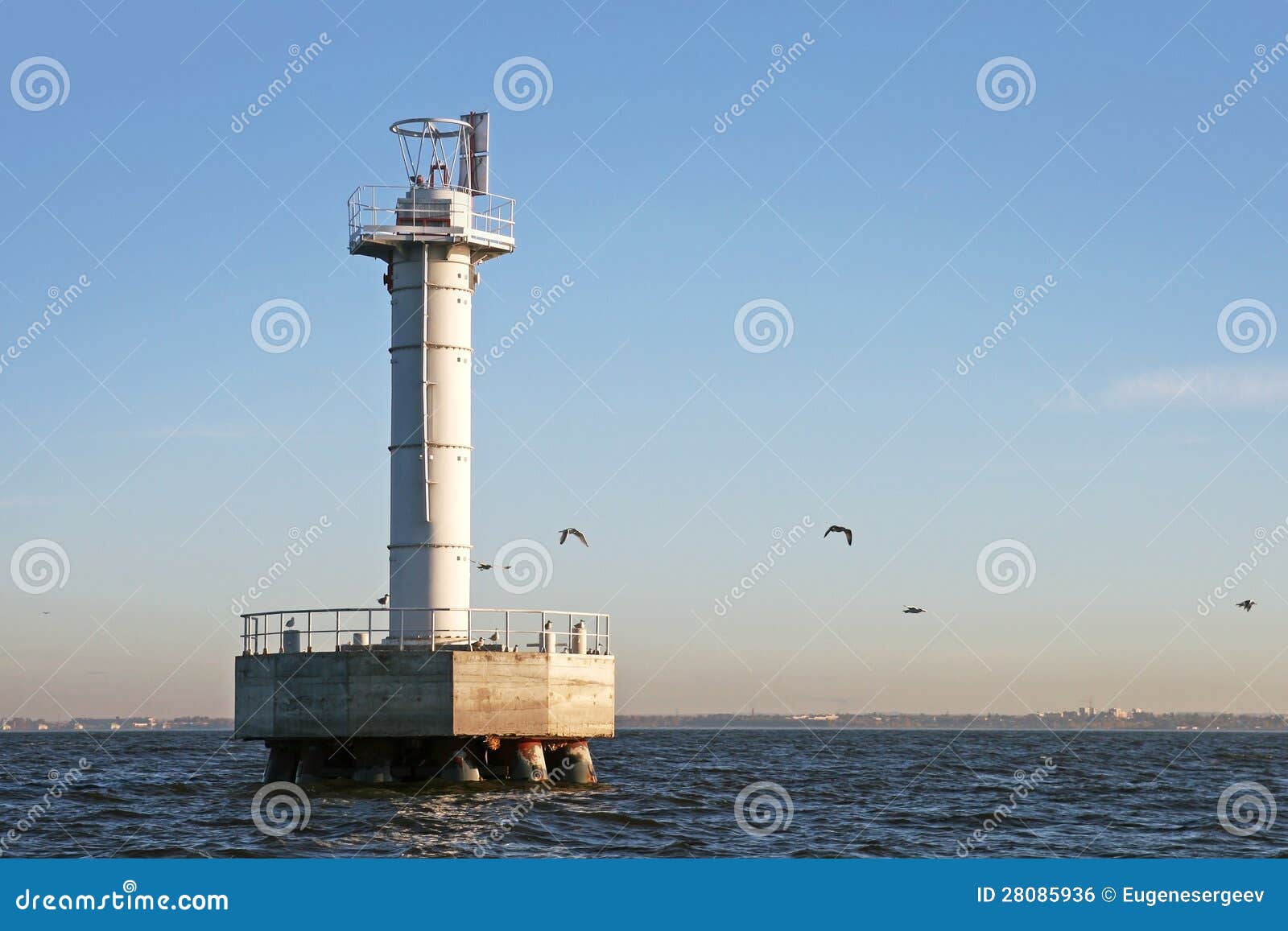 Offshore Lighthouse Tower on Baltic Sea Stock Photo - Image of ...