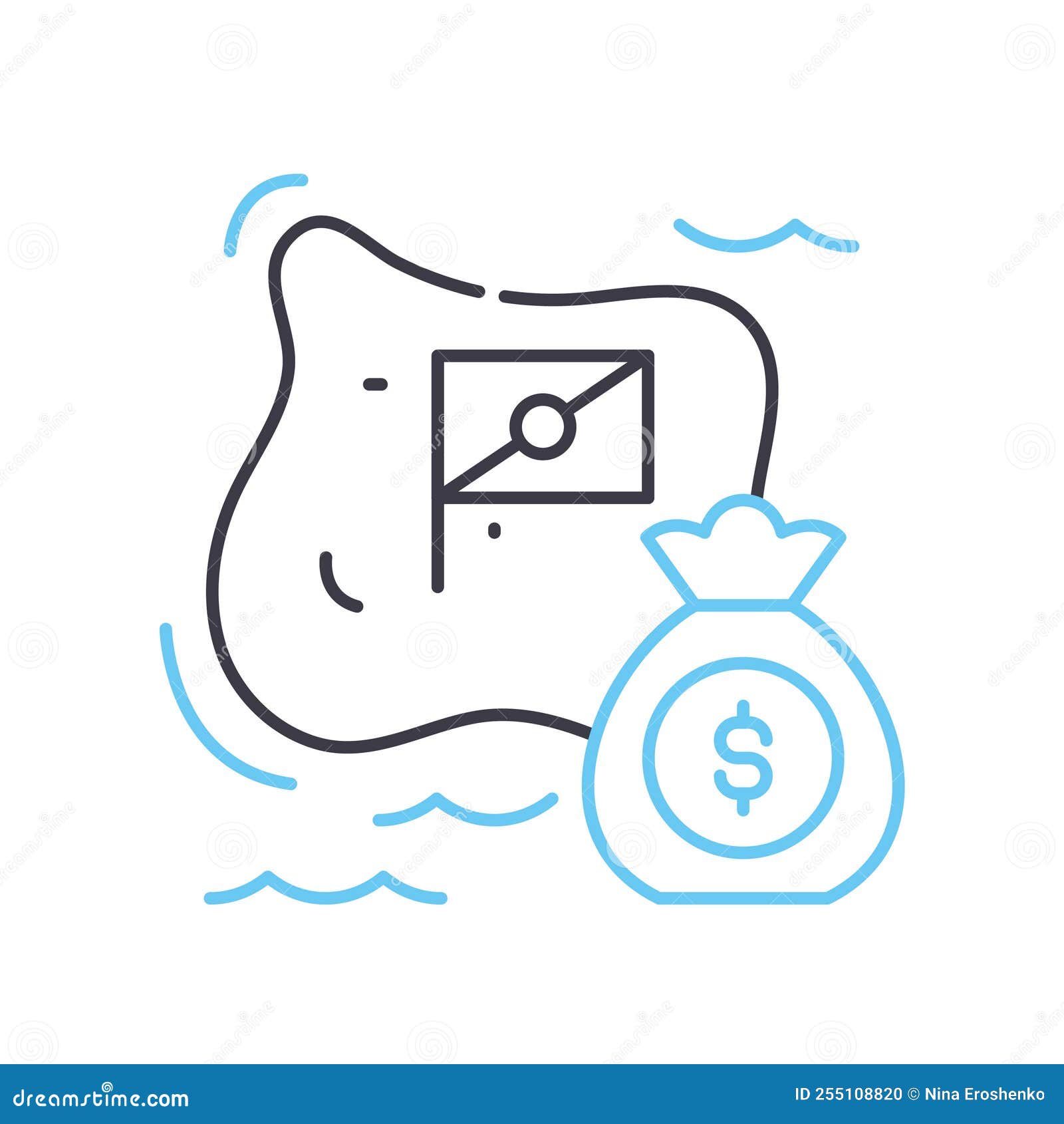 Offshore Line Icon, Outline Symbol, Vector Illustration, Concept Sign ...