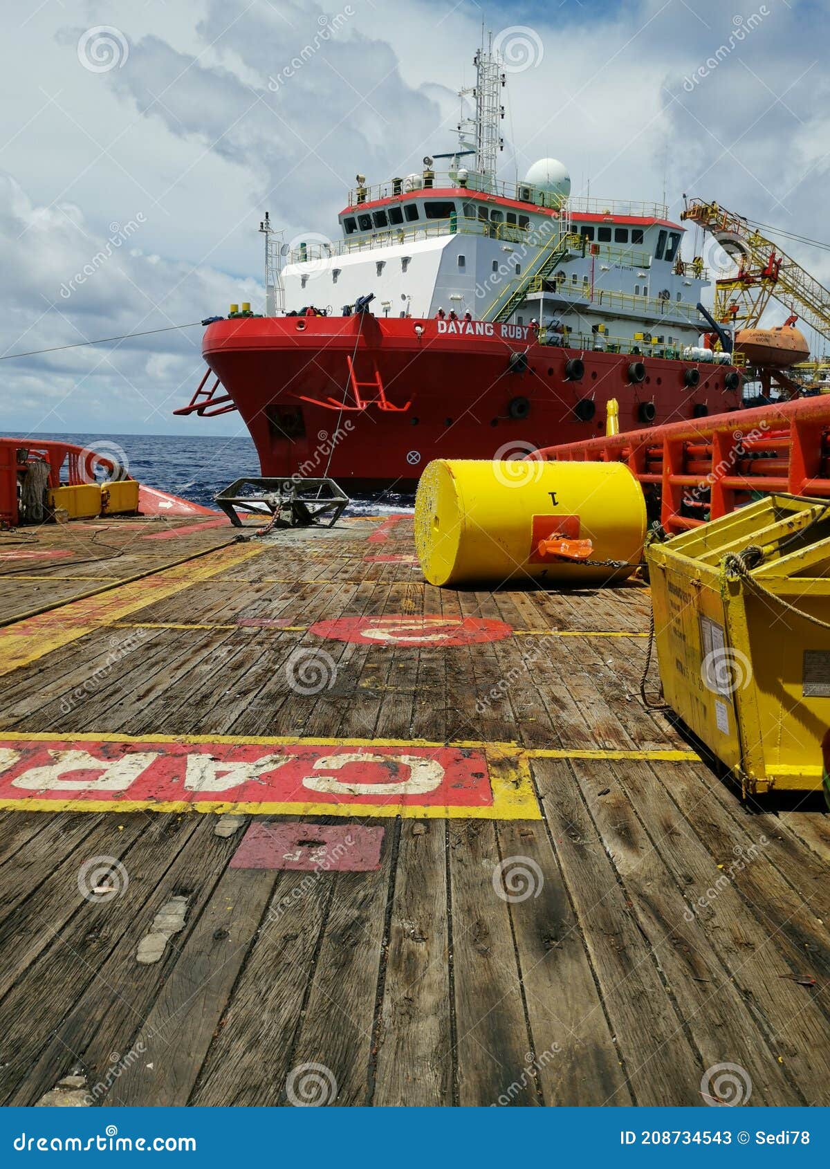 Offshore Marine Crew Working on Deck during Sunny Day Editorial Stock ...