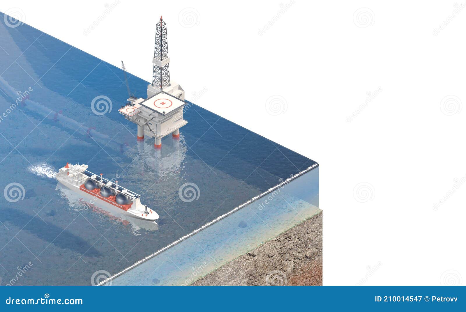 Offshore Oil Mining Derrick, Industrial Ocean Drilling Tower, Oilfield ...