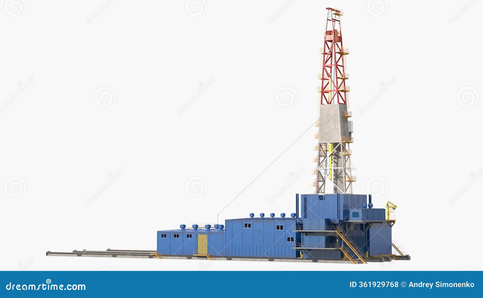 Offshore Oil Drilling Rig with Complex Structure Stock Illustration ...