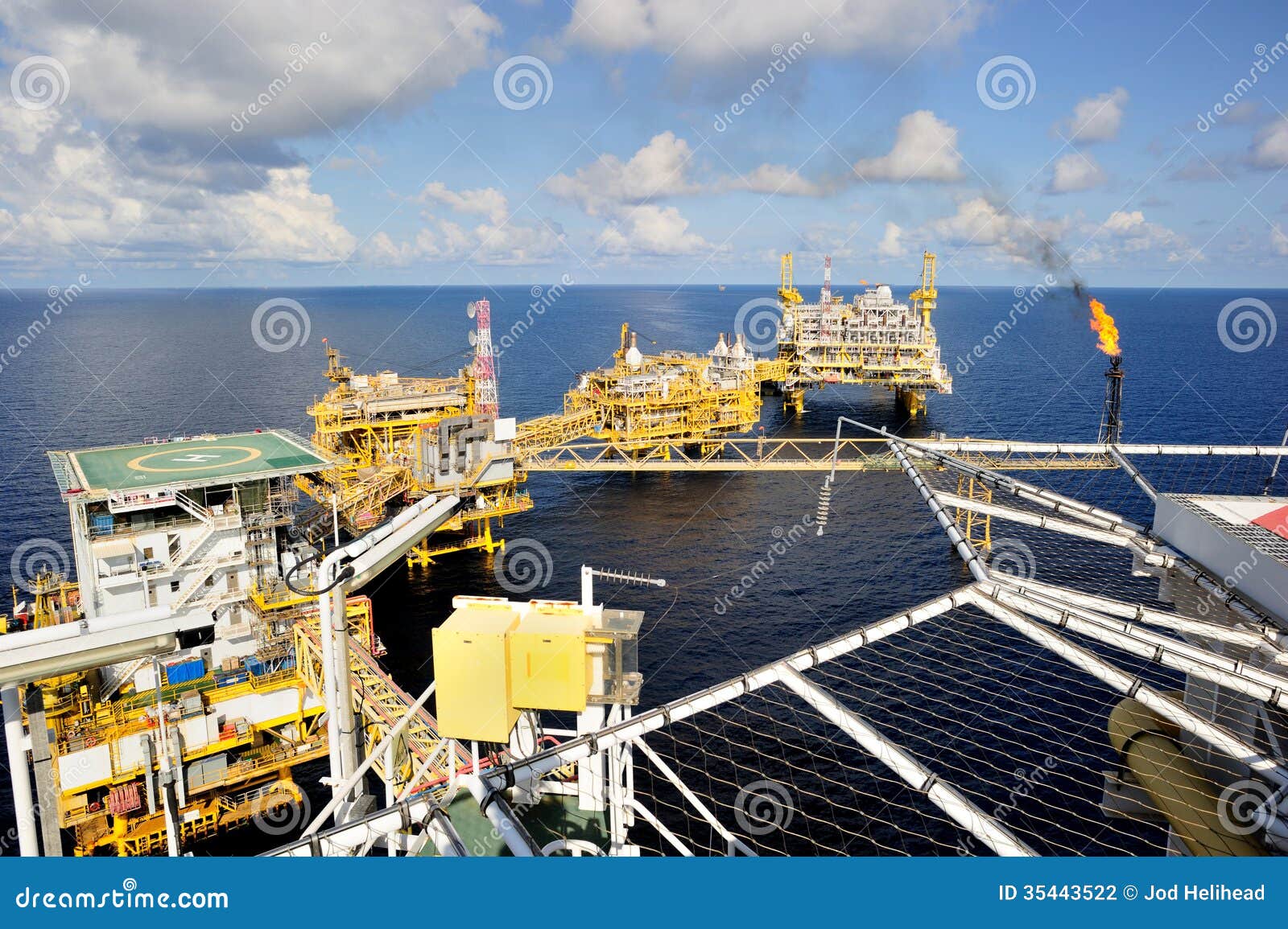 An Offshore Oil and Gas Platform Stock Photo - Image of hazardous ...
