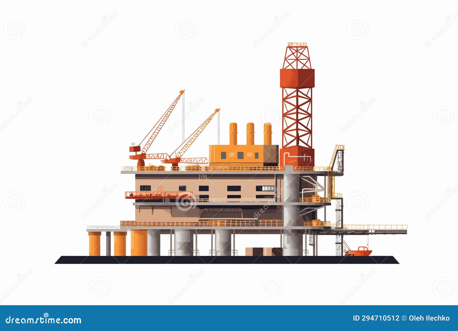 Offshore Oil Platform Vector Flat Minimalistic Isolated Vector Style ...