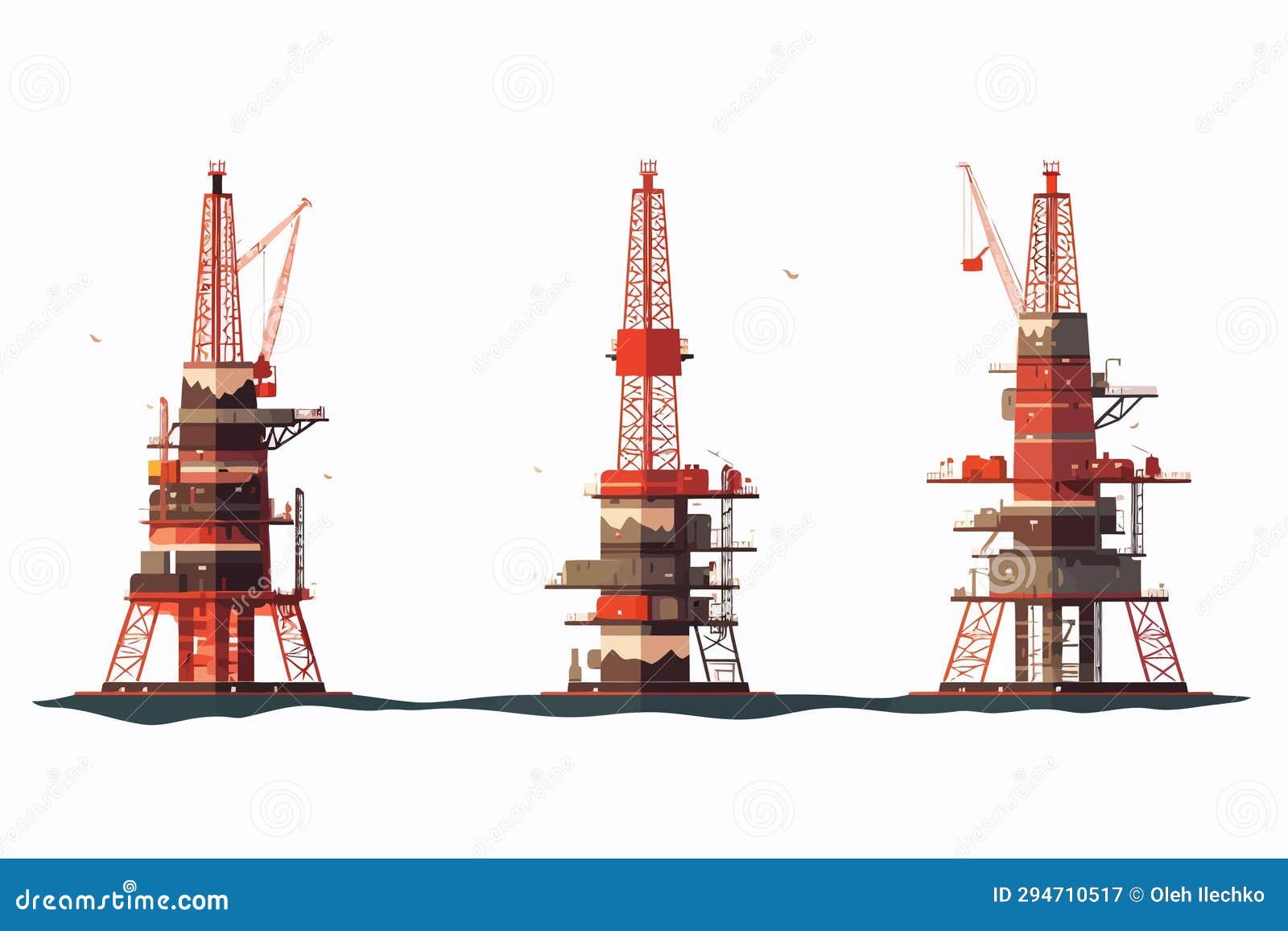 Offshore Oil Platform Vector Flat Minimalistic Isolated Vector Style ...