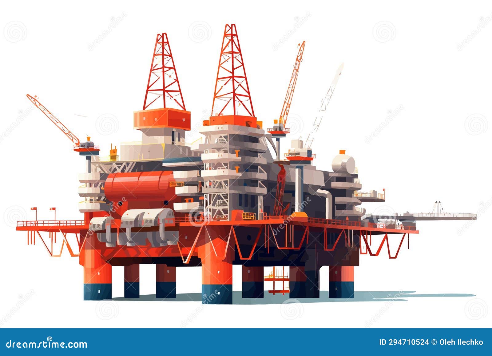 Offshore Oil Platform Vector Flat Minimalistic Isolated Vector Style ...