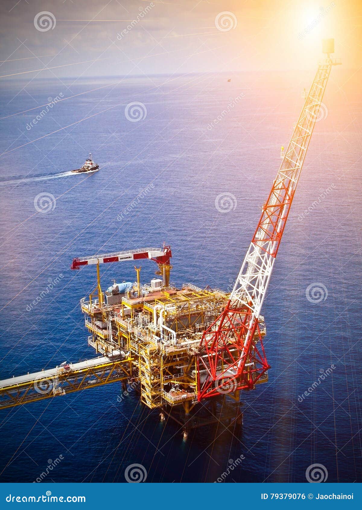 Offshore oil refinery stock photo. Image of fuel, company - 79379076