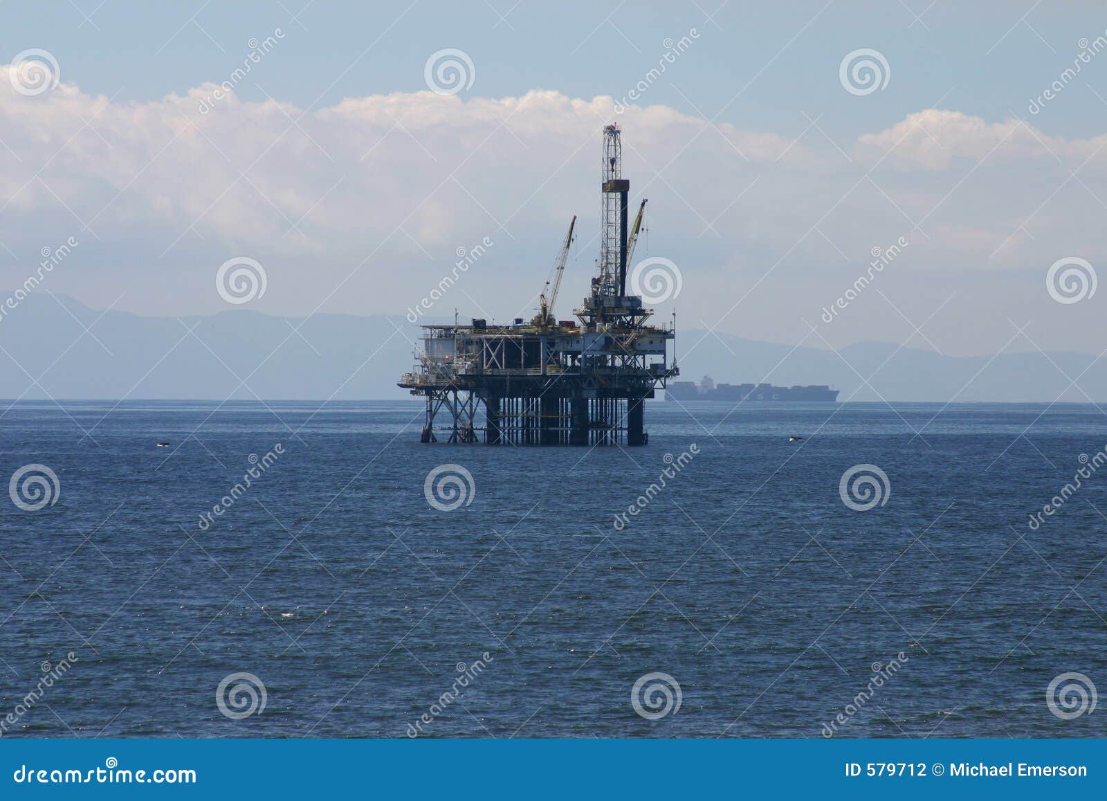 Offshore oil rig stock photo. Image of seascape, pollution - 579712