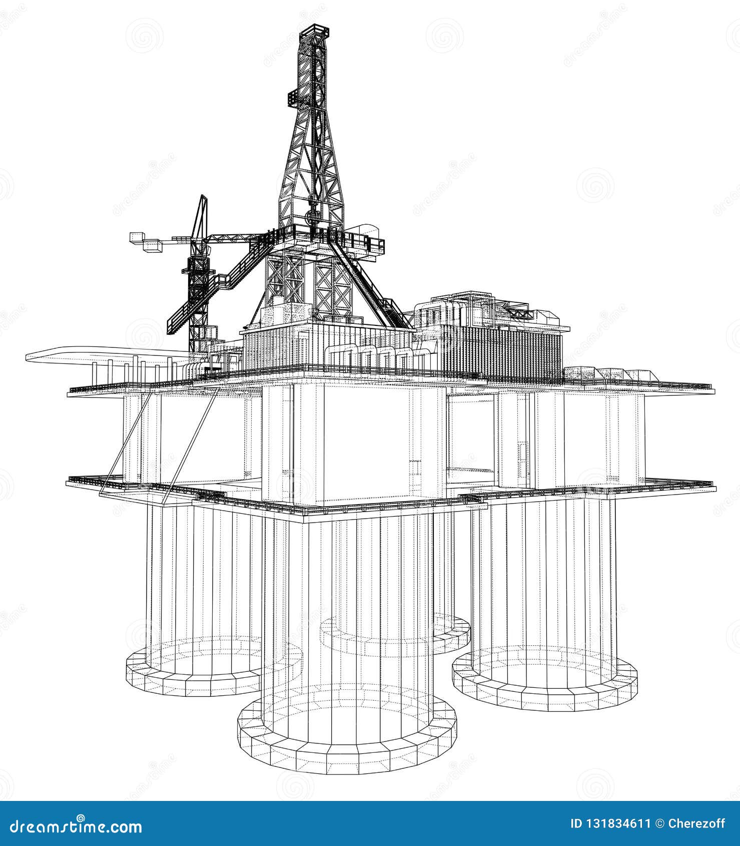 Offshore Oil Rig Drilling Platform Concept. Vector Stock Vector ...