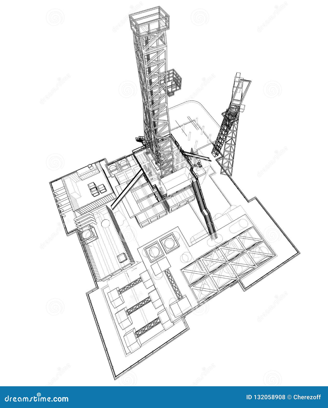 Offshore Oil Rig Drilling Platform Concept. Vector Stock Vector ...