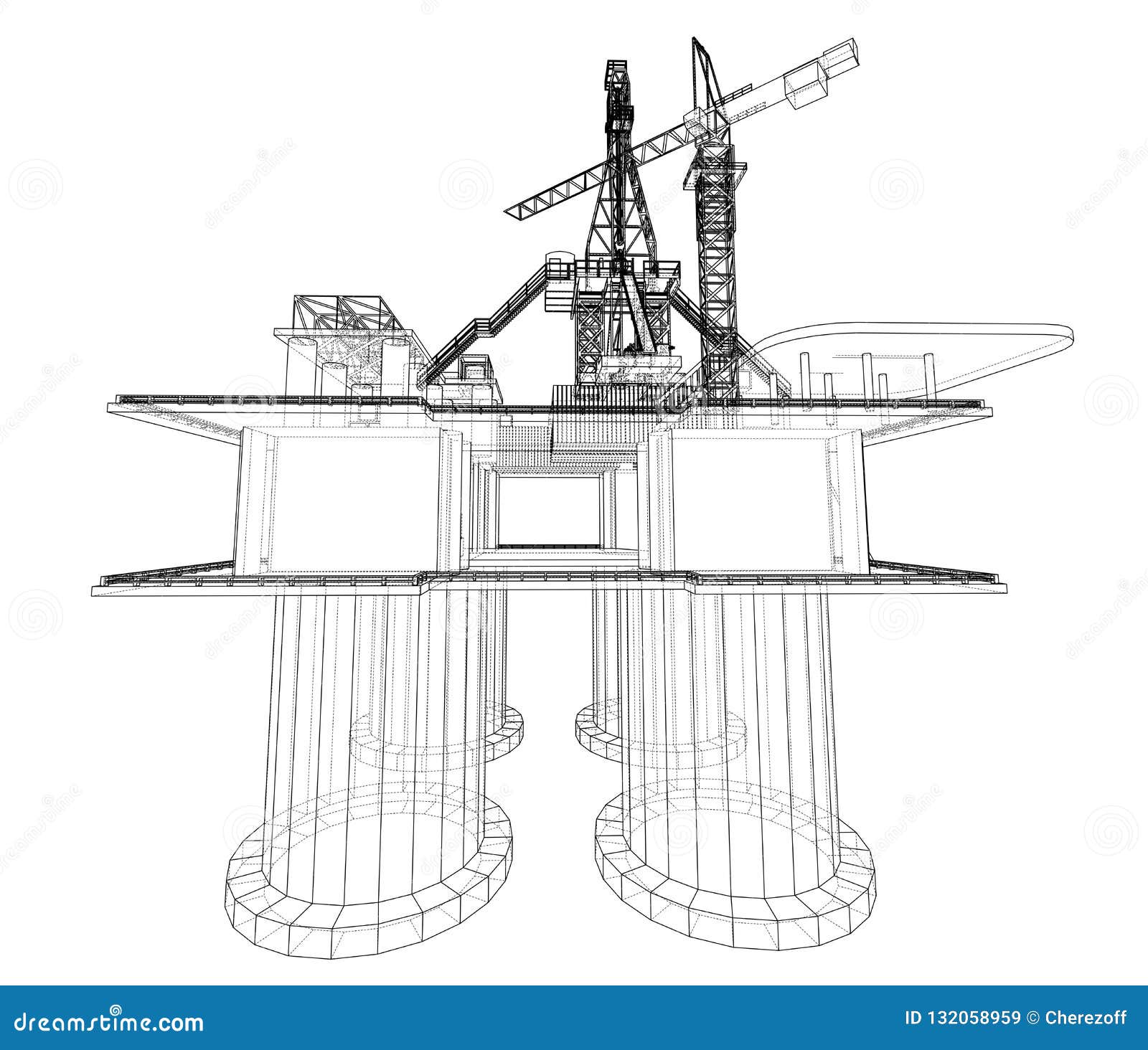 Offshore Oil Rig Drilling Platform Concept. Vector Stock Vector ...