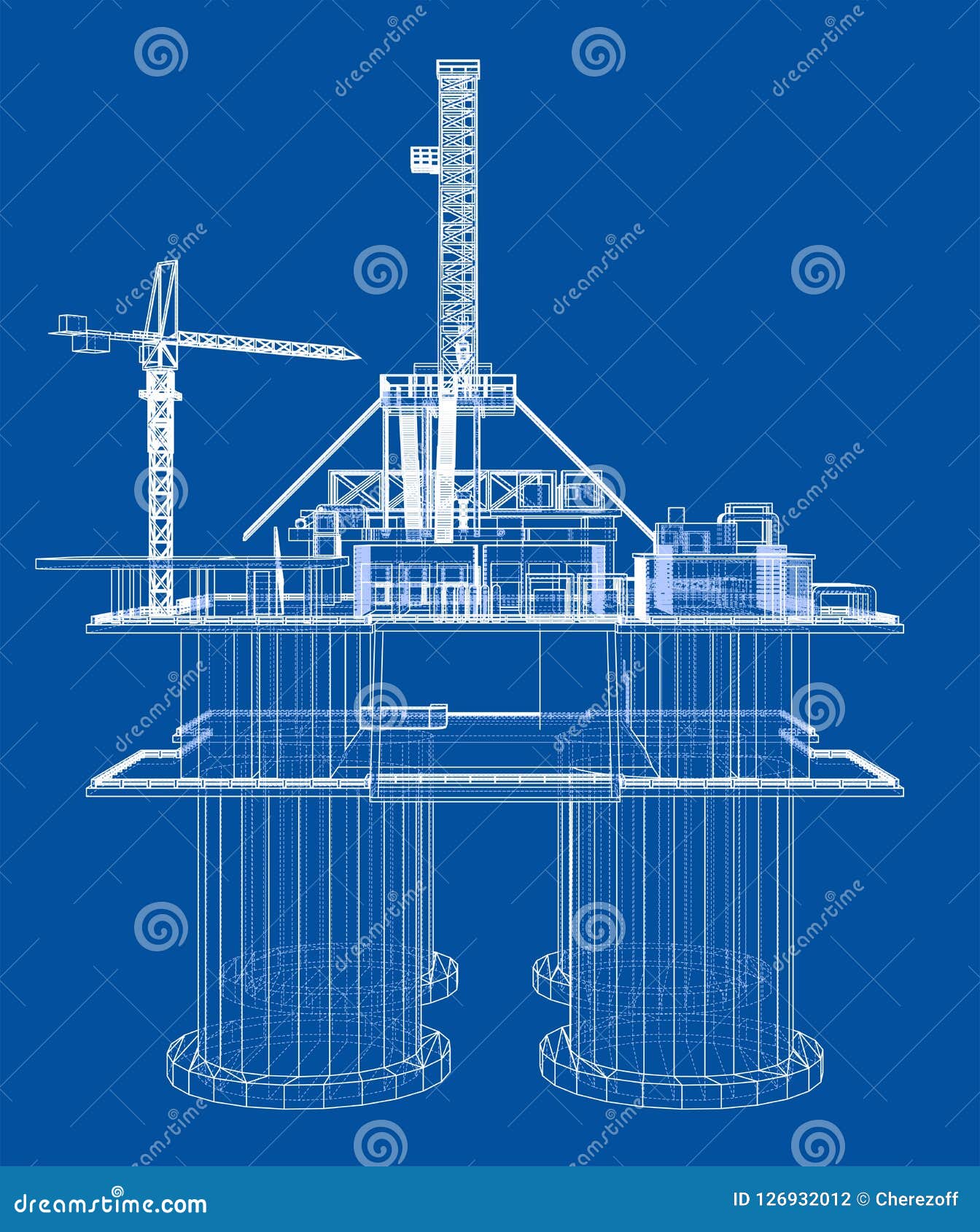 Offshore Oil Rig Drilling Platform Concept Stock Vector - Illustration ...