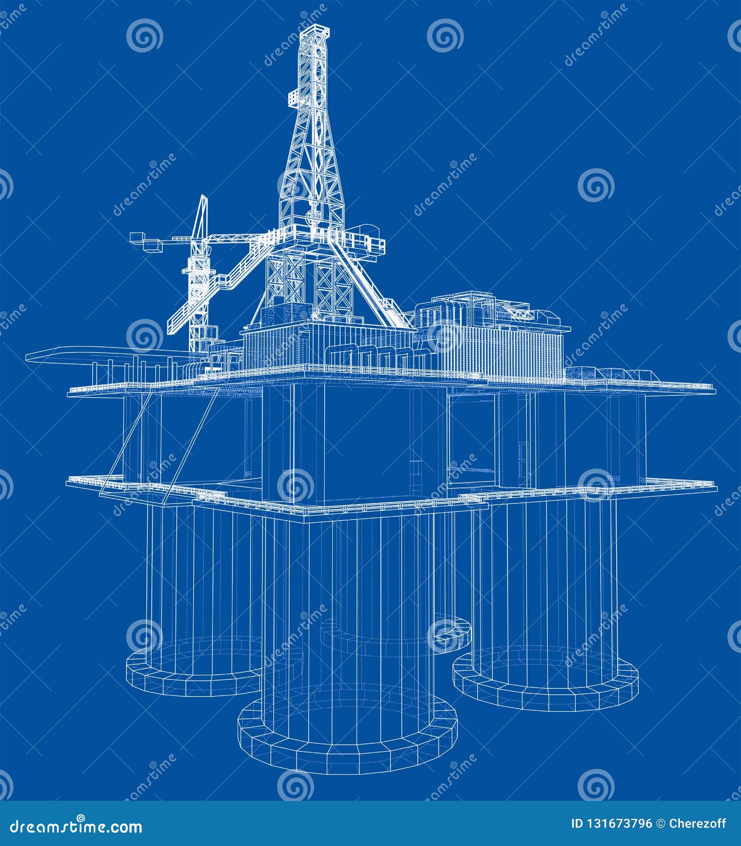 Offshore Oil Rig Drilling Platform Concept. Vector Stock Vector ...