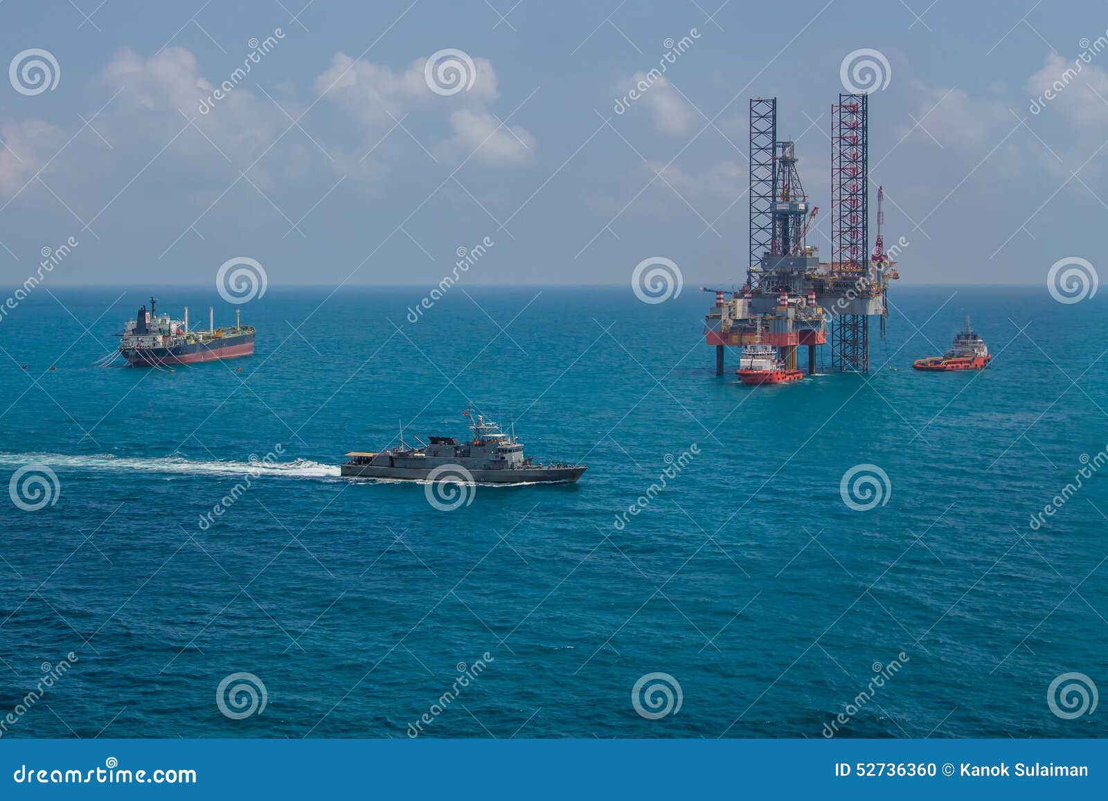 Offshore Oil Rig Drilling Platform Stock Photo - Image of mining, black ...