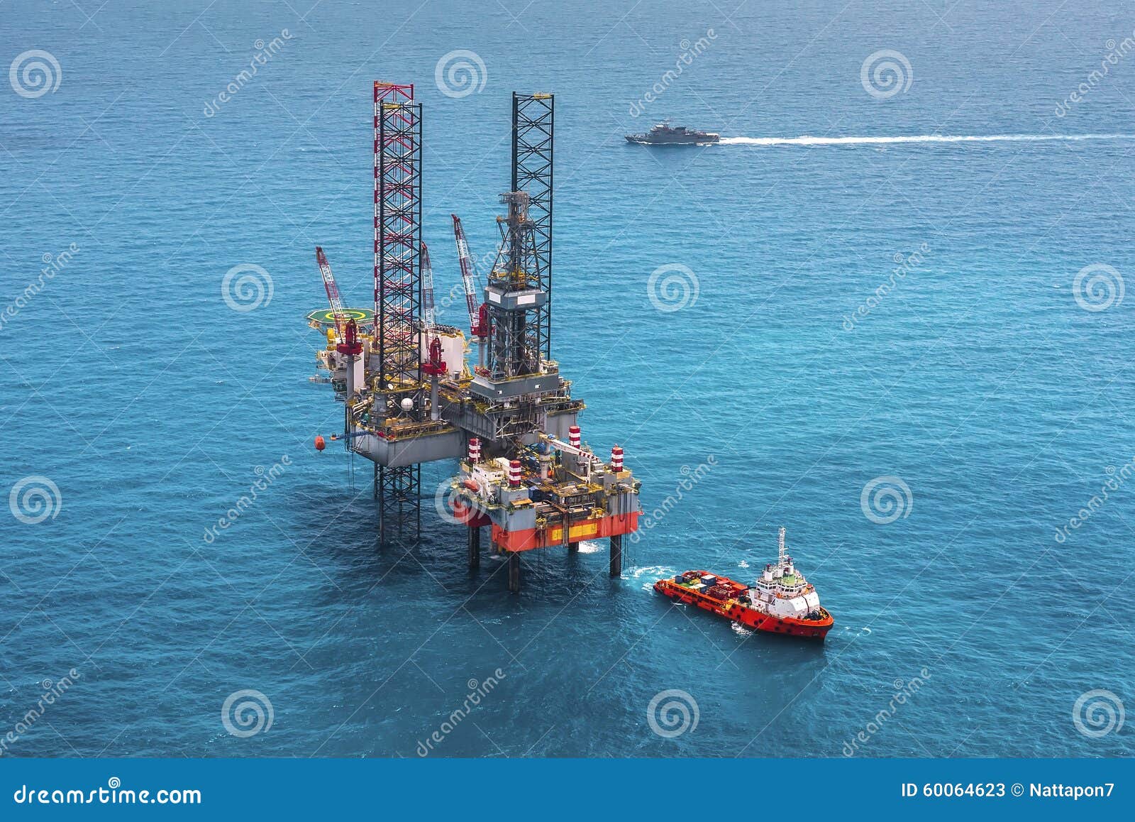 Offshore Oil Rig Drilling Platform Stock Image - Image of flame, gulf ...