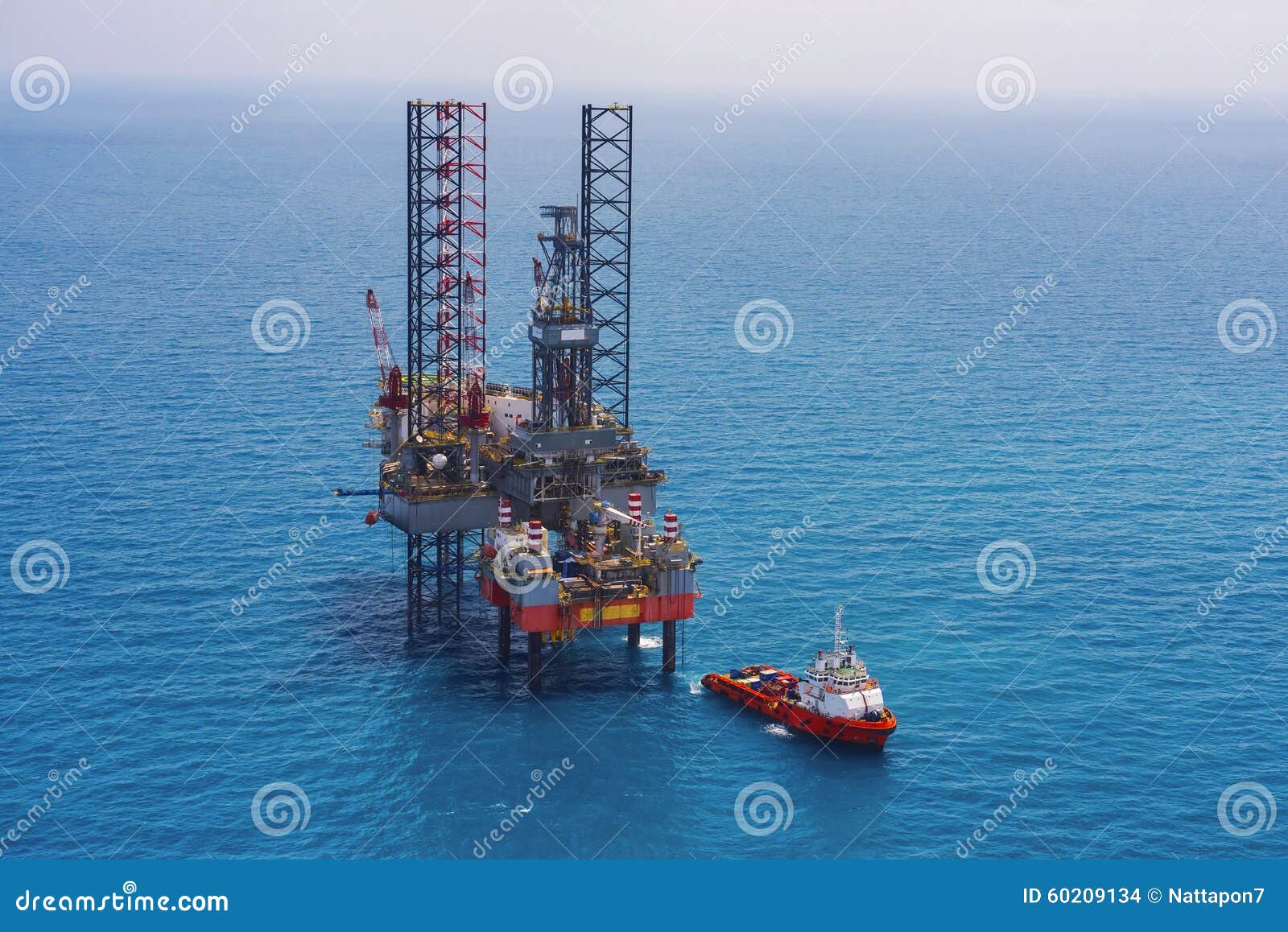 Offshore Oil Rig Drilling Platform Stock Photo - Image of coastline ...