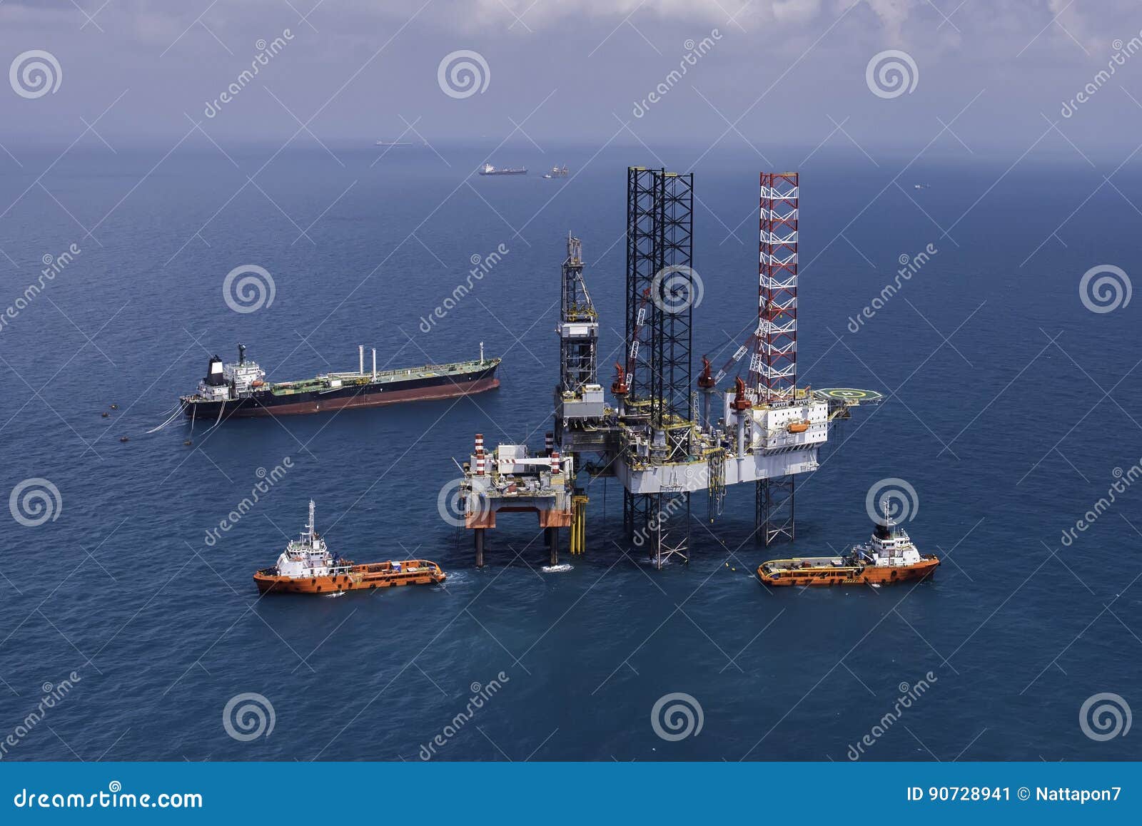 Offshore Oil Rig Drilling Platform Stock Image - Image of fossil ...
