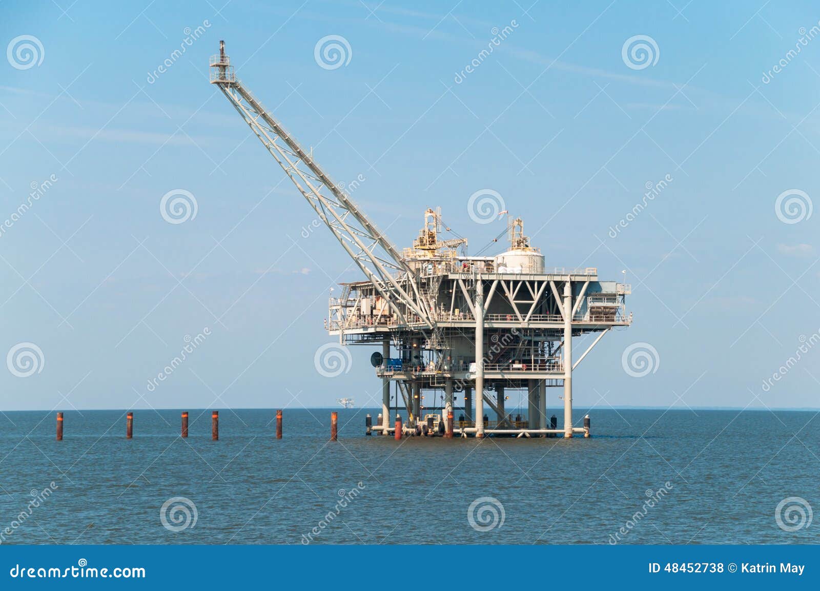 Offshore oil rig stock photo. Image of industry, production - 48452738