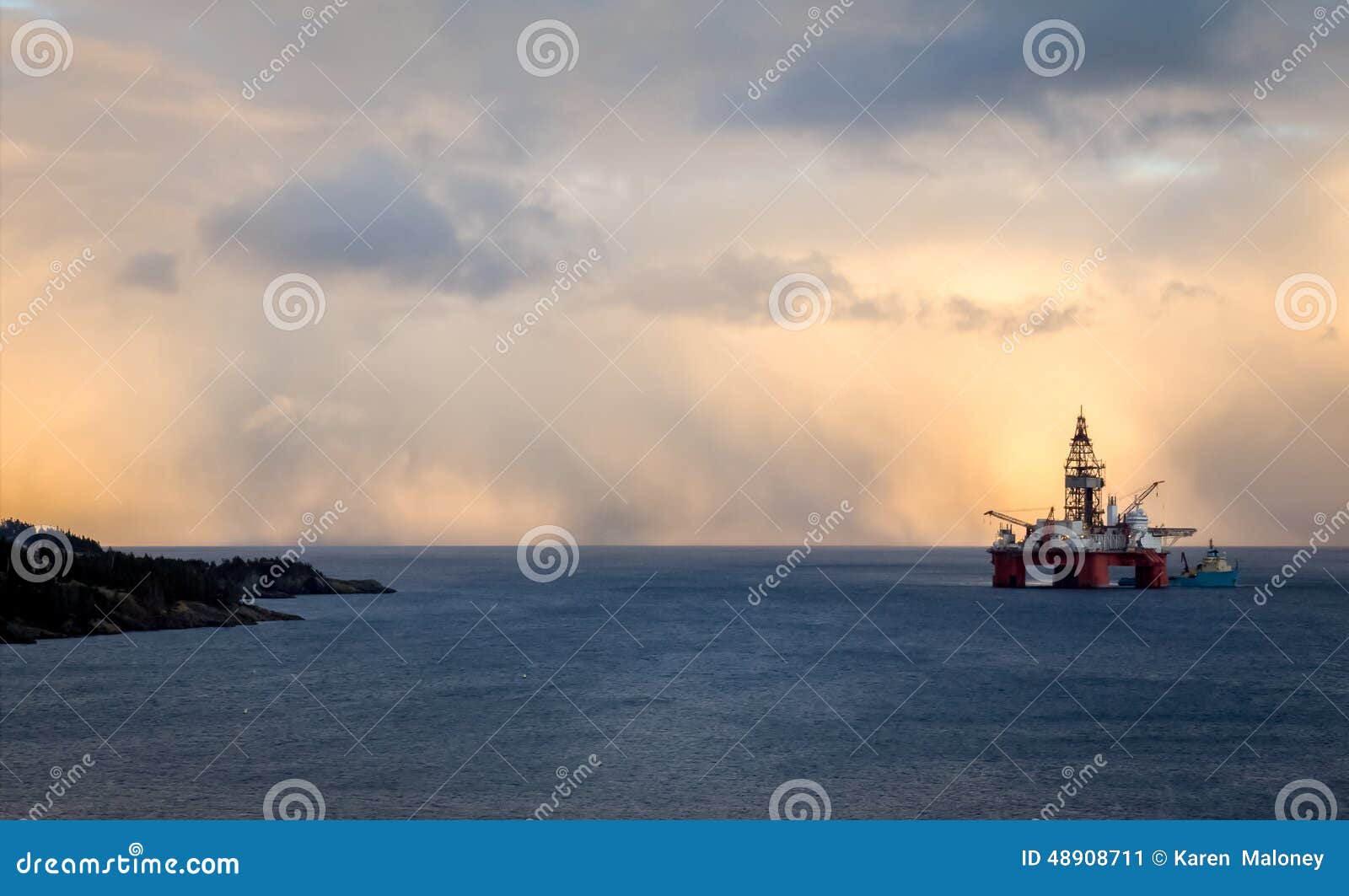 Offshore Oil Rig stock image. Image of drilling, offshore - 48908711