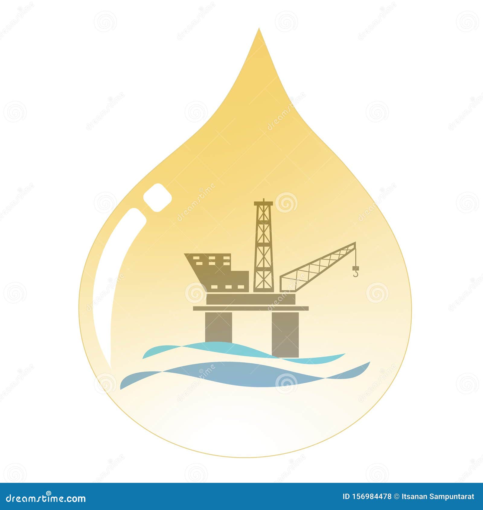 Offshore oil rig platform stock vector. Illustration of sign - 156984478