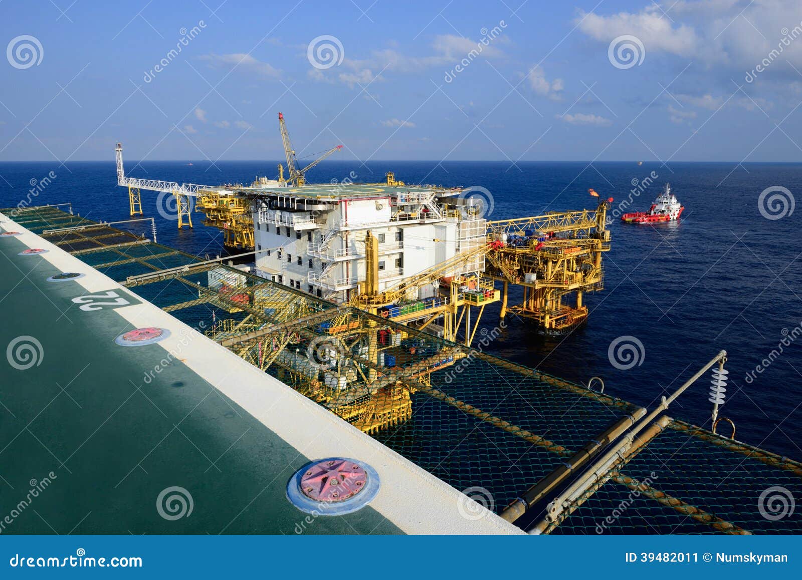 Supply Boat Transfer Cargo To Oil And Gas Industry And Moving Cargo ...