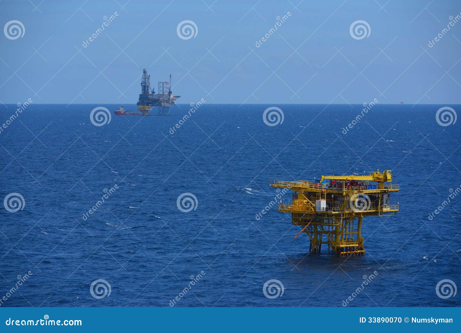 The Offshore Oil Rig and Remote Platform Stock Photo - Image of remote ...
