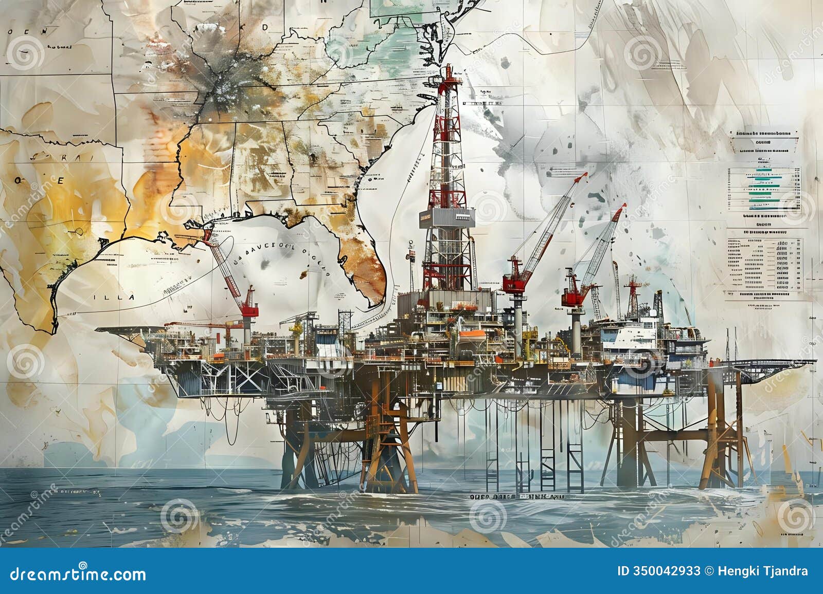 Offshore Oil Rig Structure and Coastal Map: a Study in Industrial ...