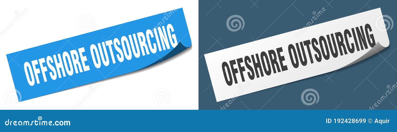 Offshore Outsourcing Sticker. Offshore Outsourcing Sign Set Stock ...