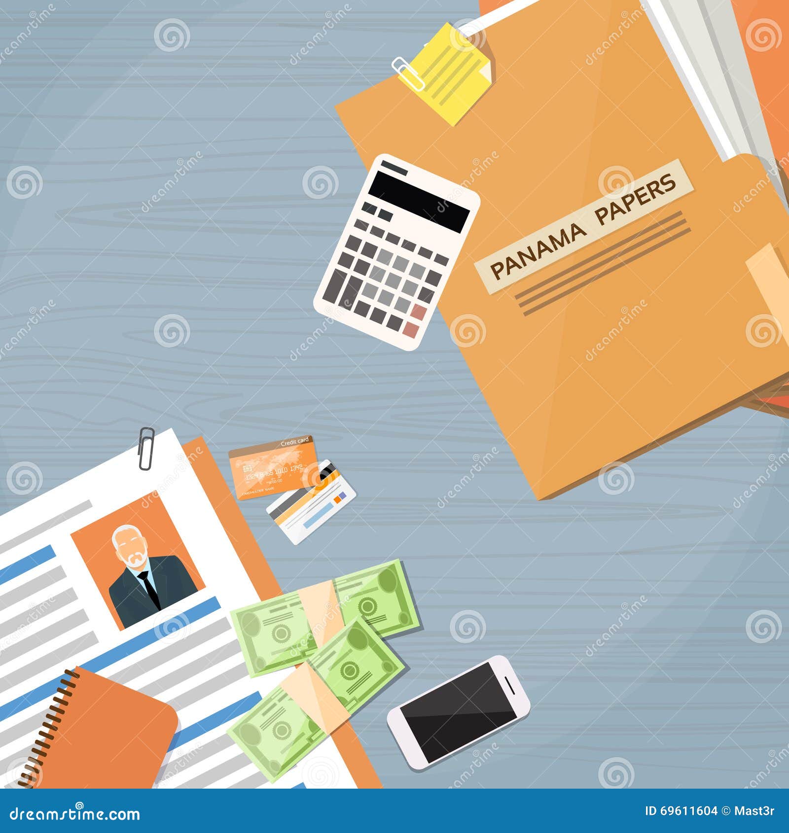 Offshore Panama Papers Folder Documents Company Stock Vector ...