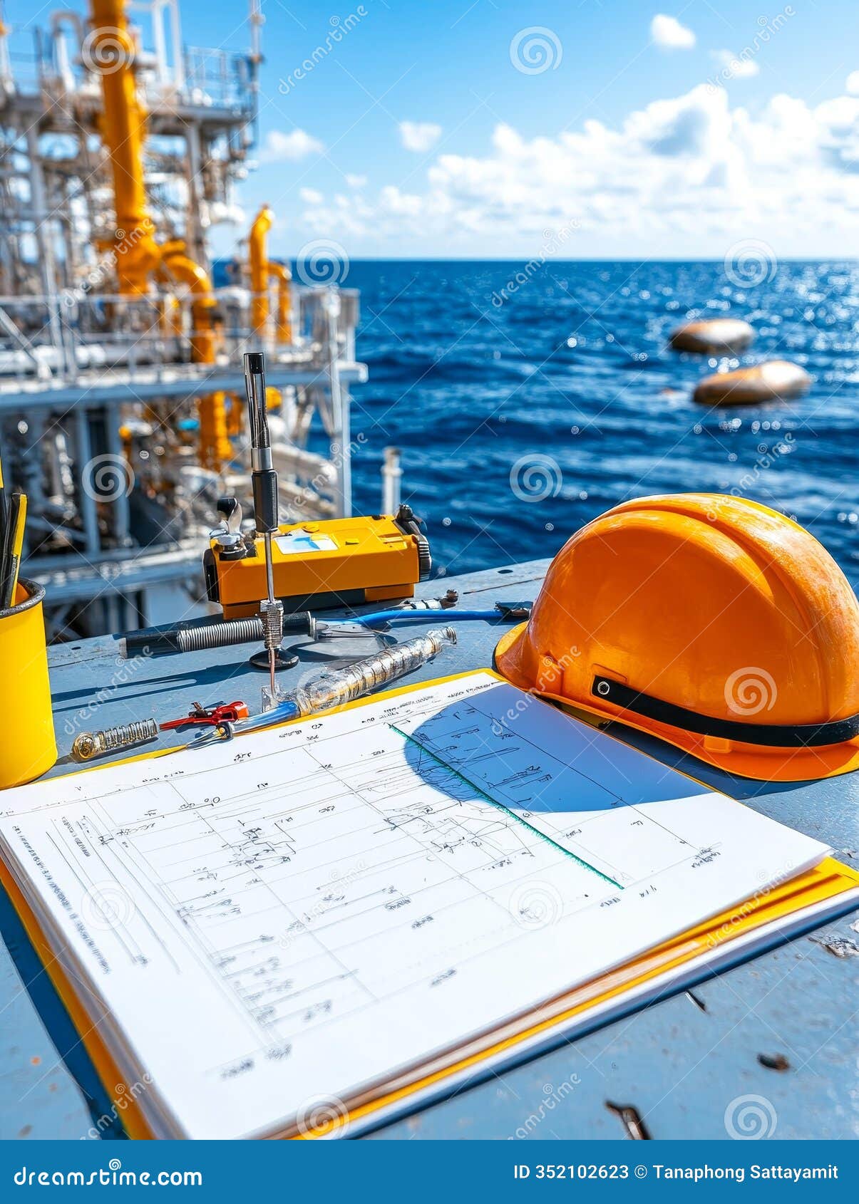 Offshore Platform Engineering Plans Safety Precision Technology Ocean ...