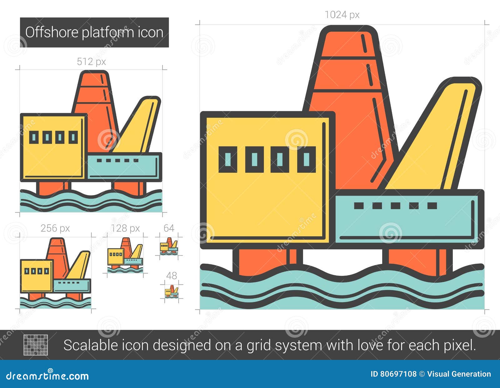 Offshore Platform Line Icon. Stock Vector - Illustration of engineering ...