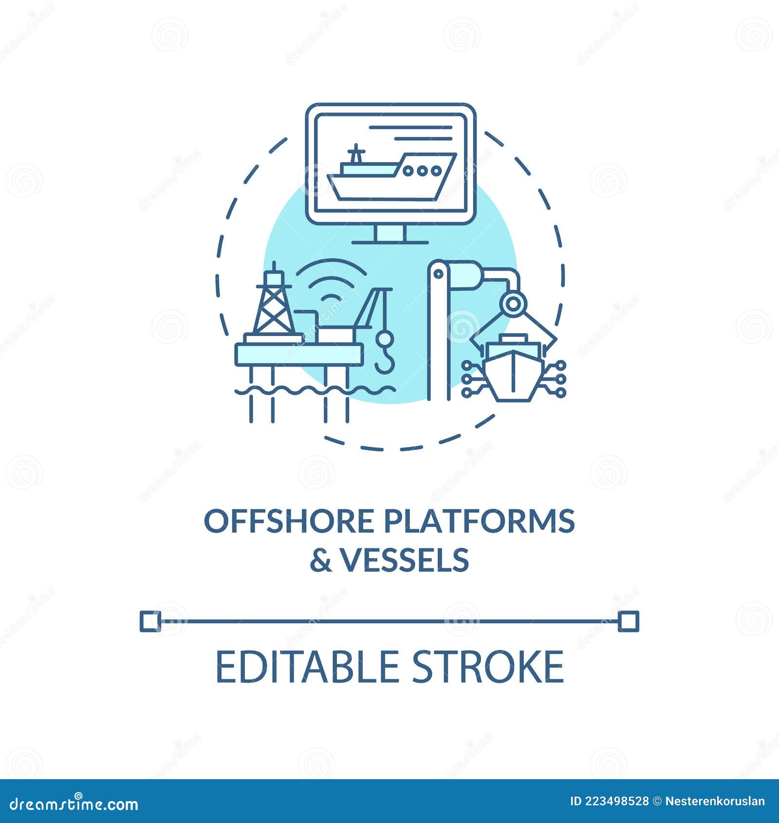 Offshore Platforms And Vessels Concept Icon Vector Illustration ...